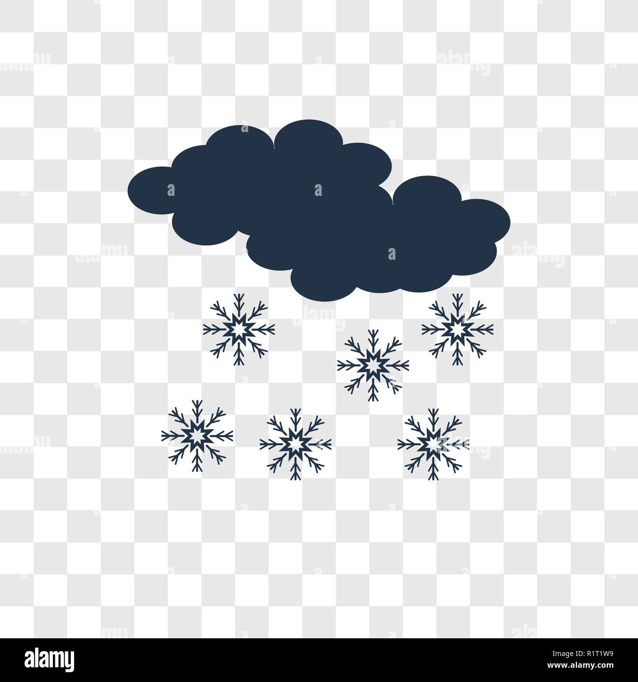 Snowing vector icon isolated on transparent background, Snowing ...