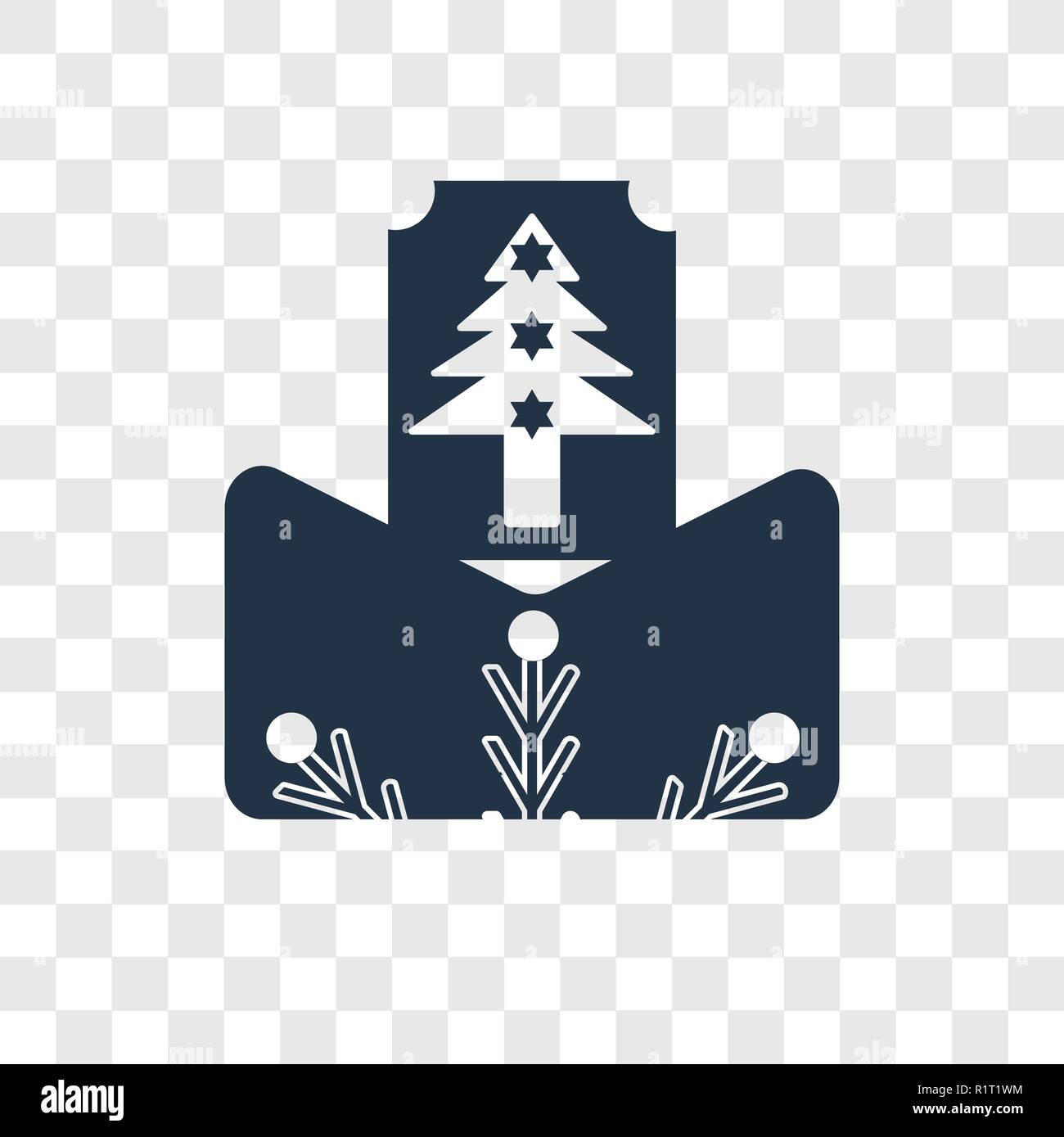 Christmas card vector icon isolated on transparent background ...
