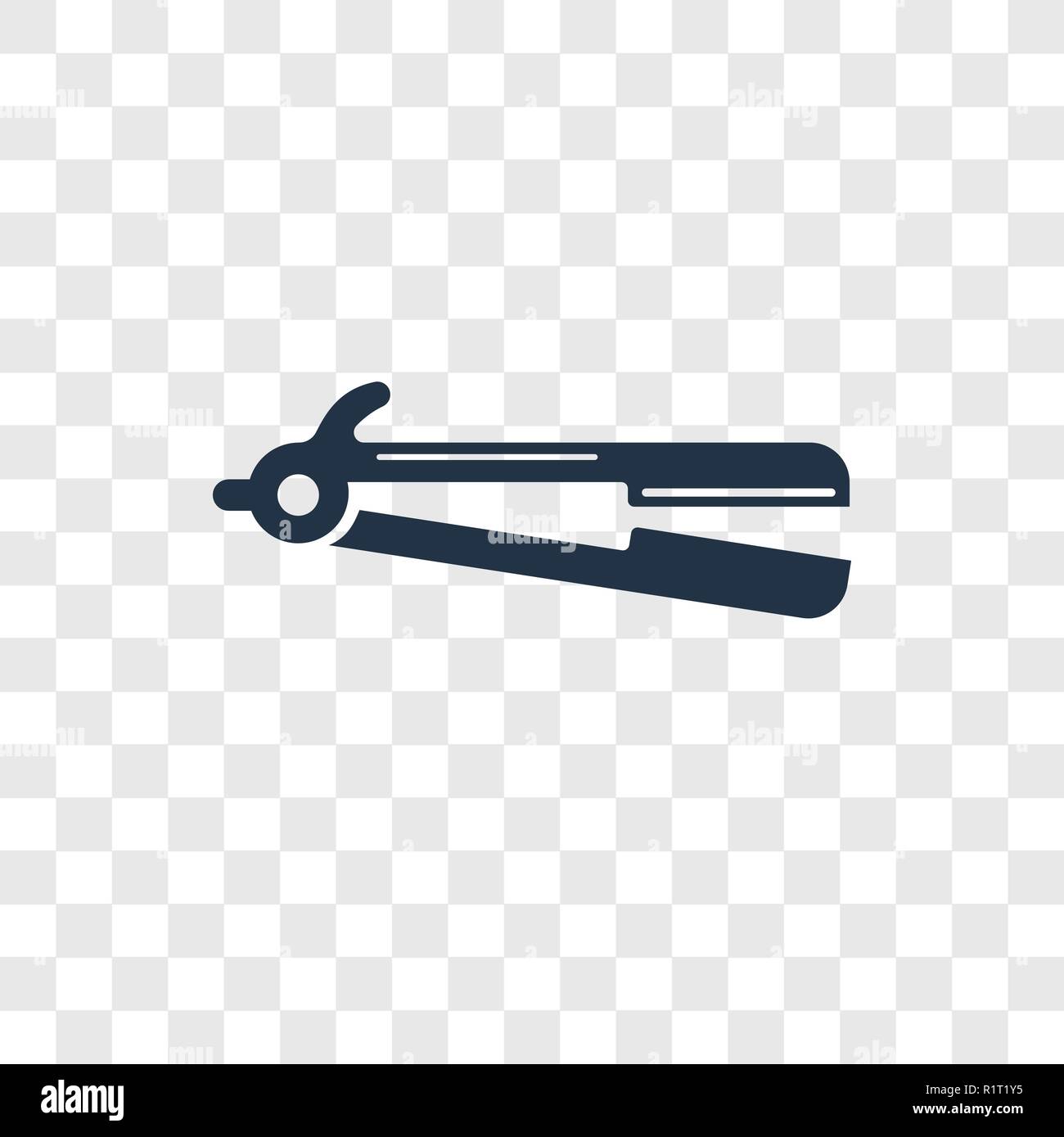 Hair iron vector icon isolated on transparent background, Hair iron ...