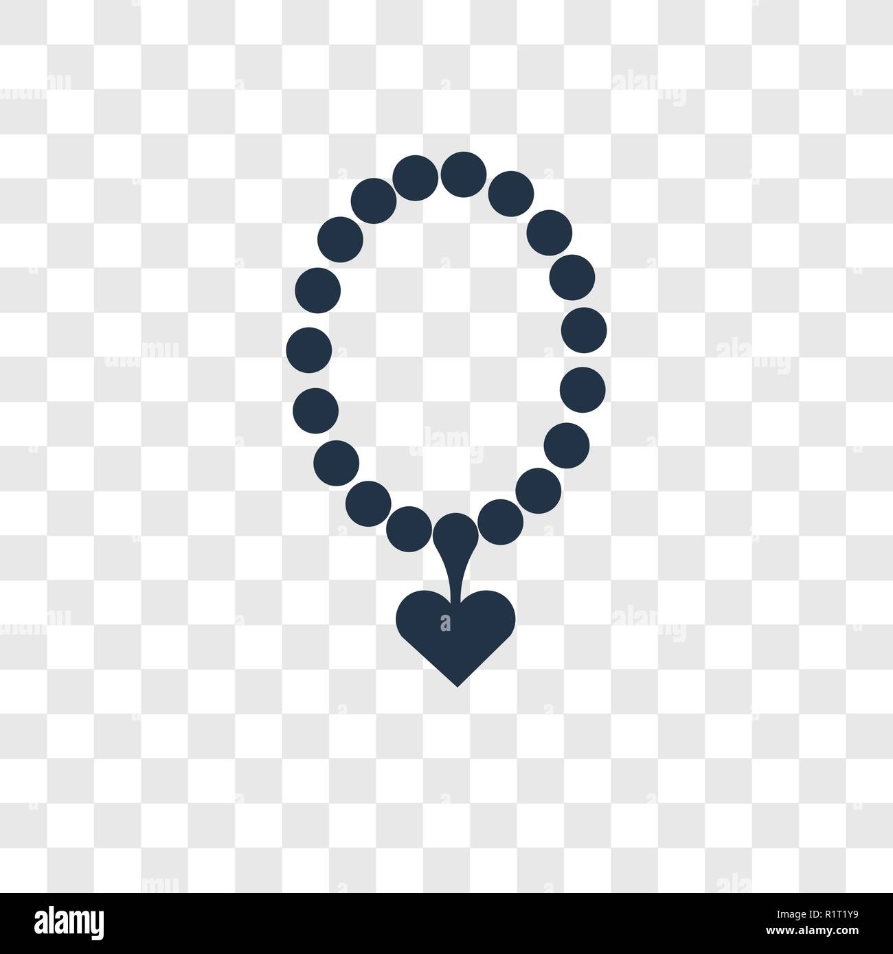 Necklace vector icon isolated on transparent background, Necklace ...
