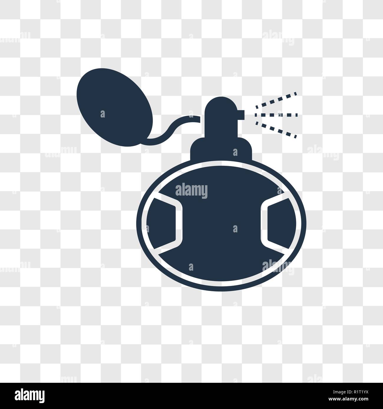 Circular perfume bottle vector icon isolated on transparent background ...