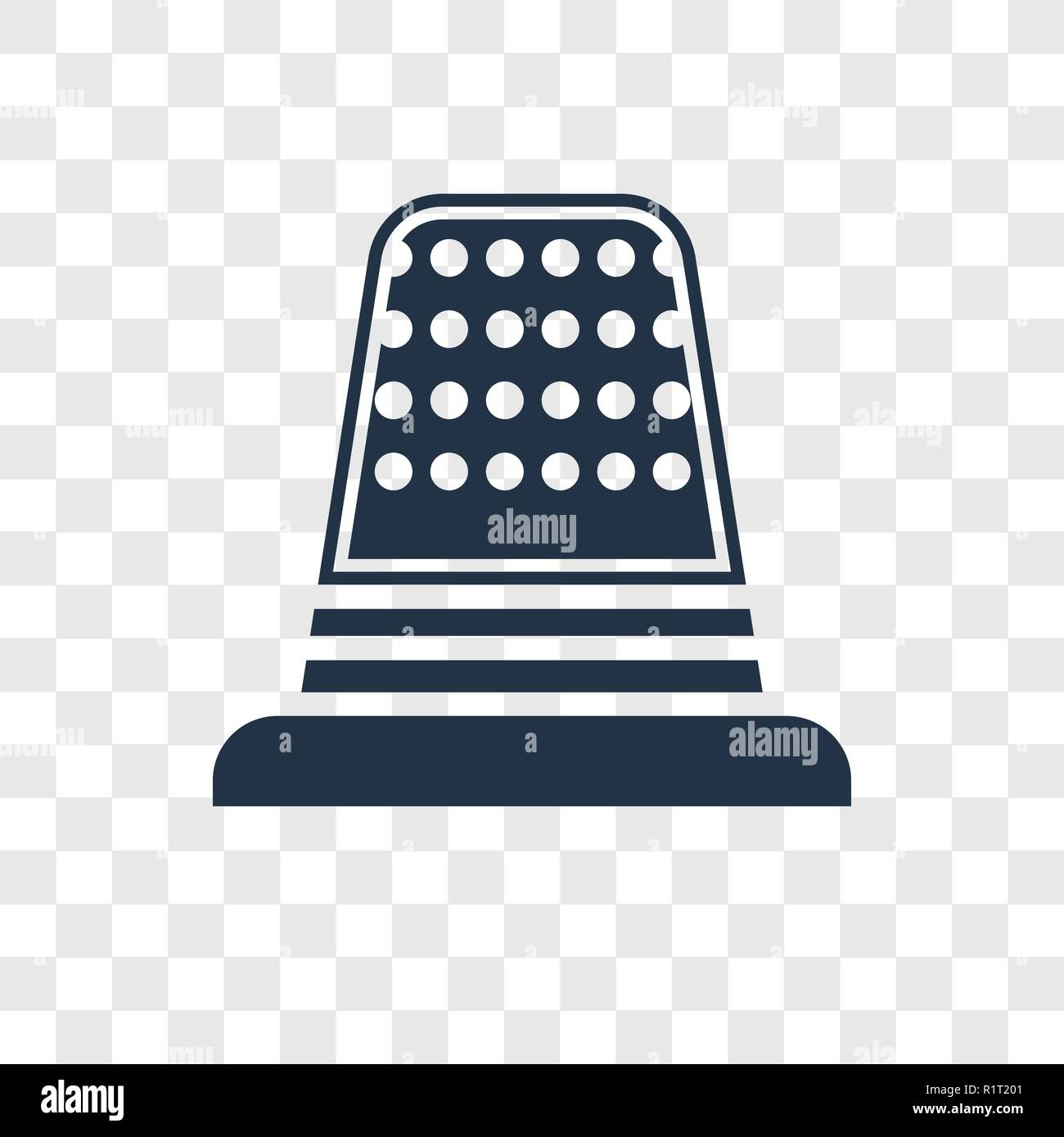 Sewing thimble black variant vector icon isolated on transparent ...