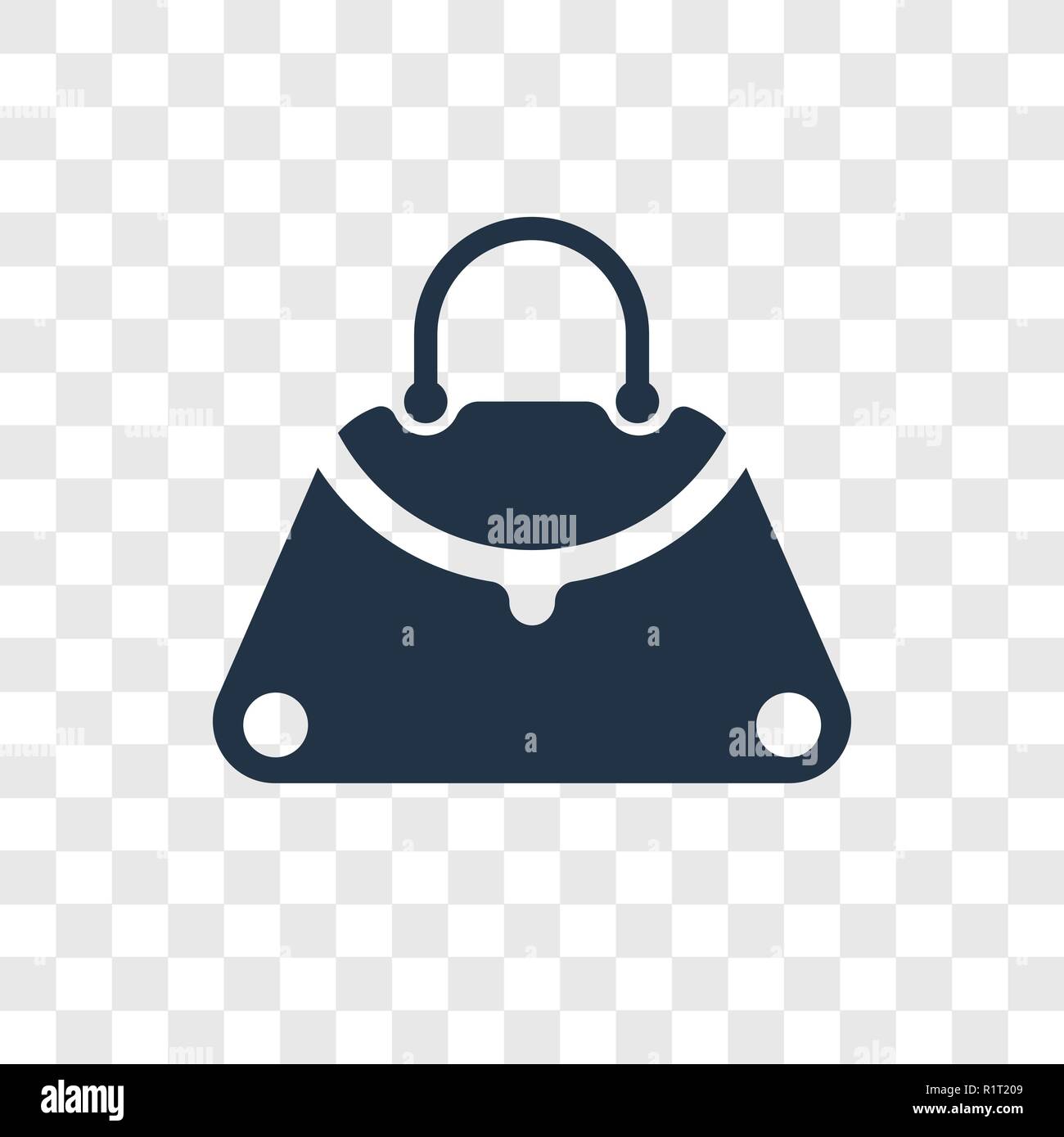 Fashionable hand bag vector icon isolated on transparent background ...
