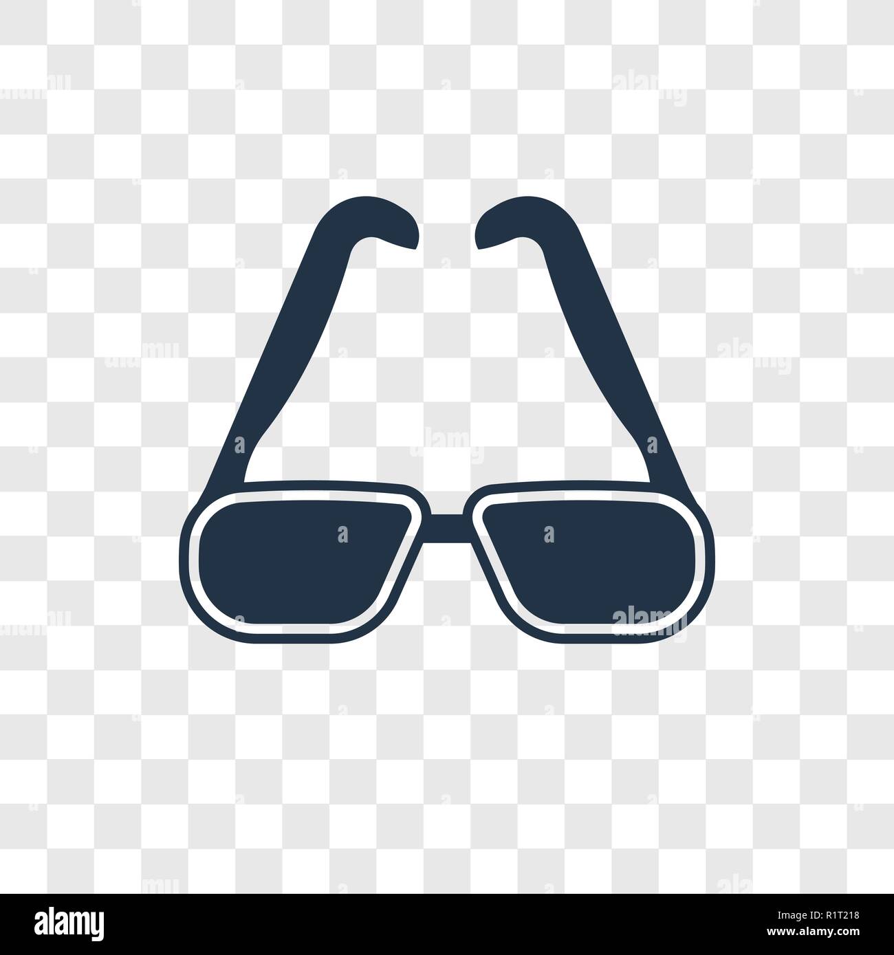 Rectangular eyeglass frame vector icon isolated on transparent ...