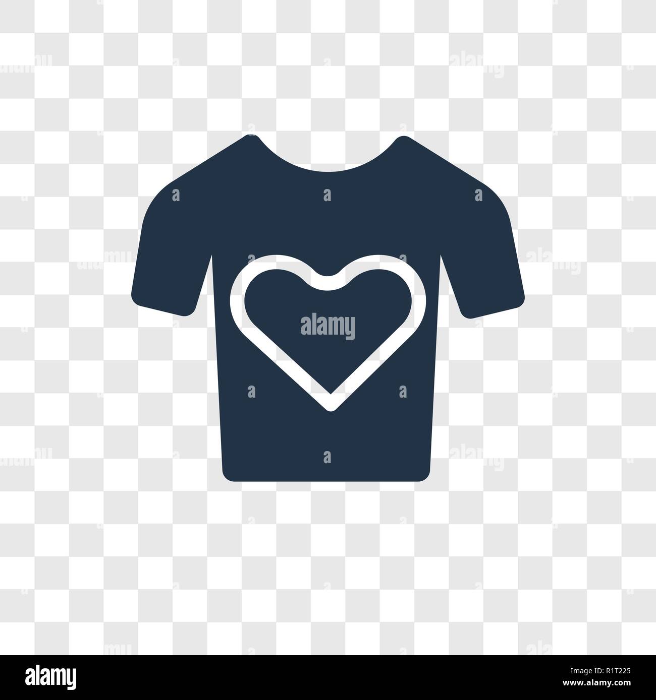 Heart shaped clothes vector icon isolated on transparent background ...