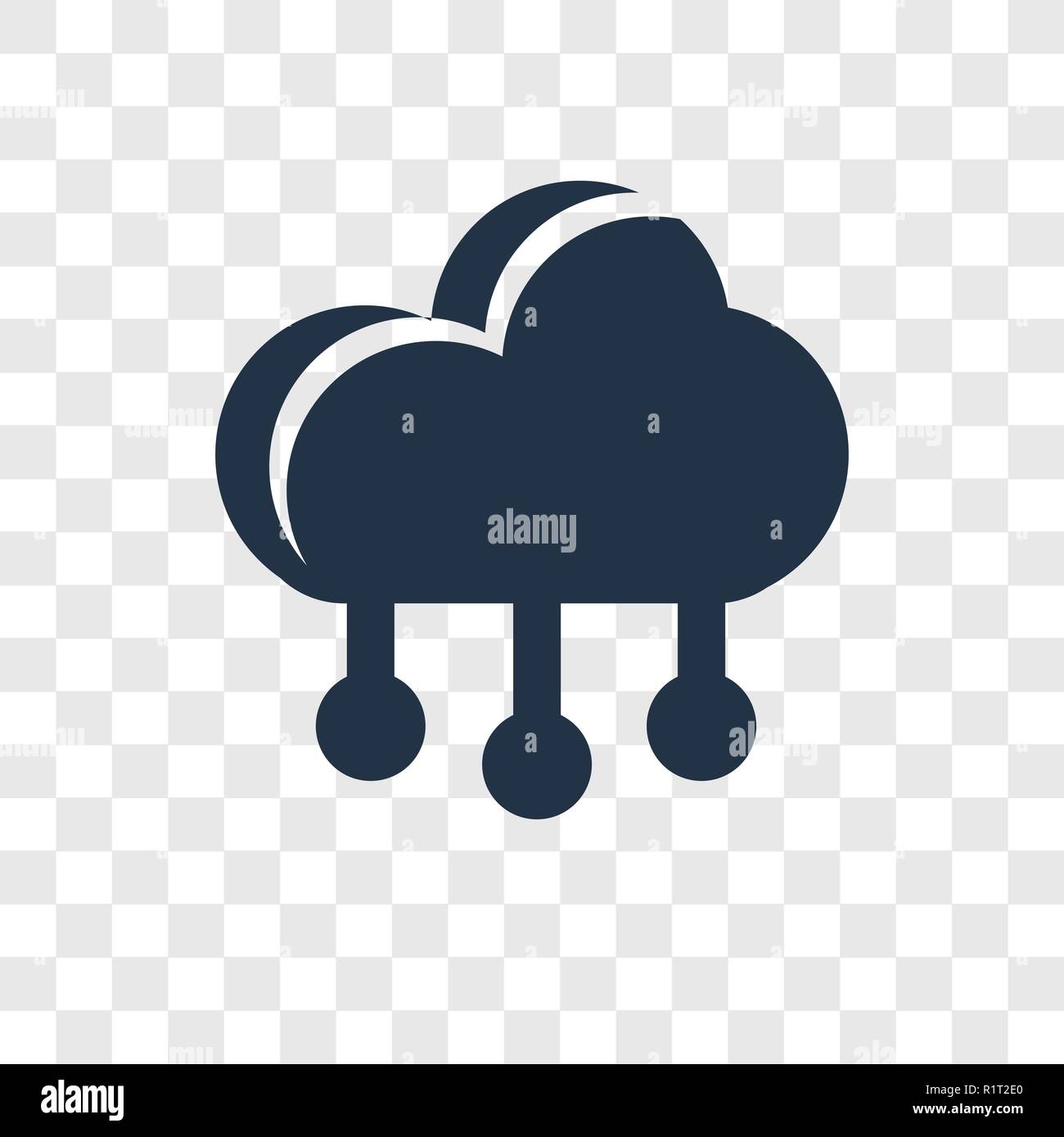 Cloud computing vector icon isolated on transparent background, Cloud computing transparency ...