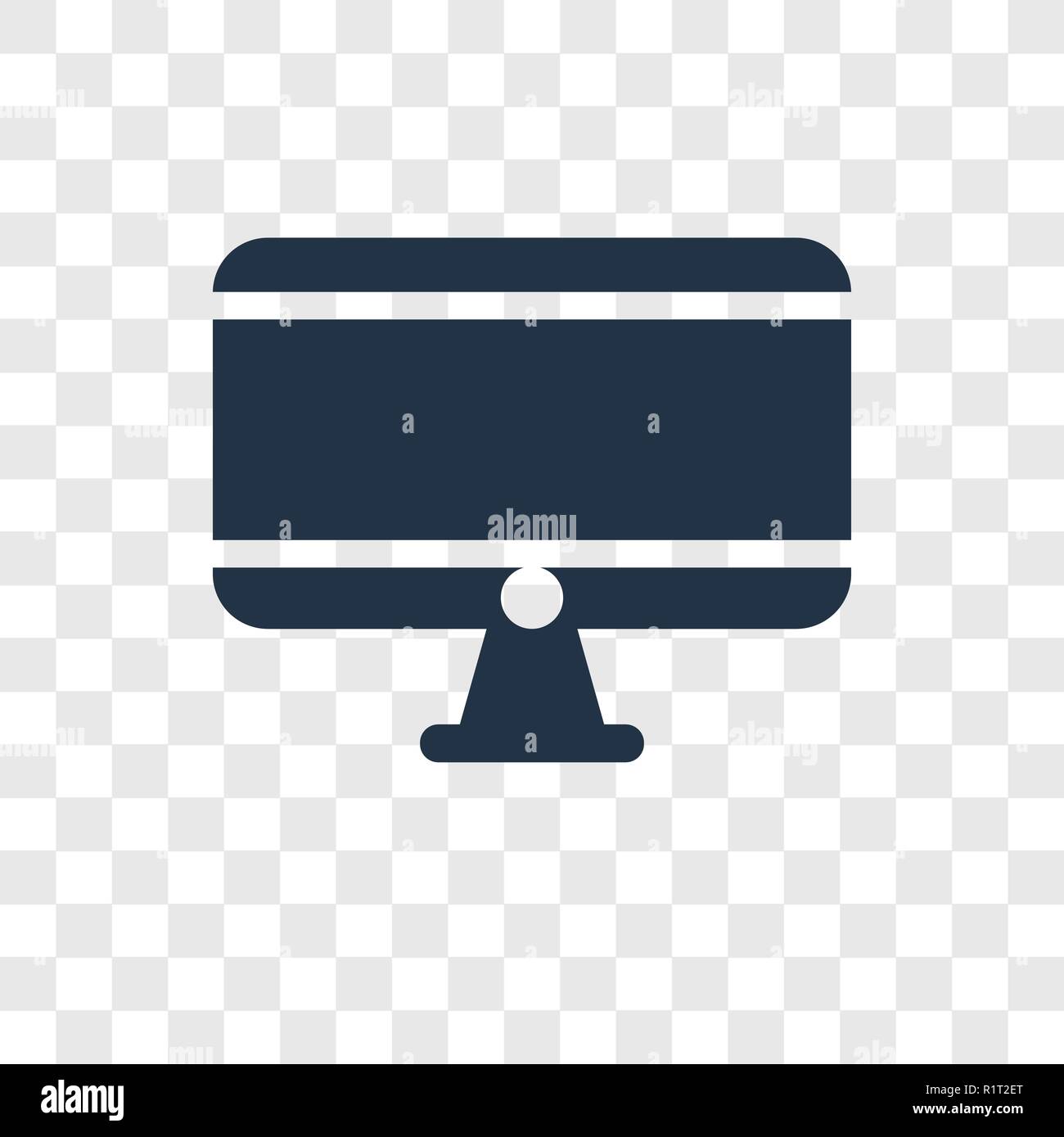 Monitor vector icon isolated on transparent background, Monitor ...
