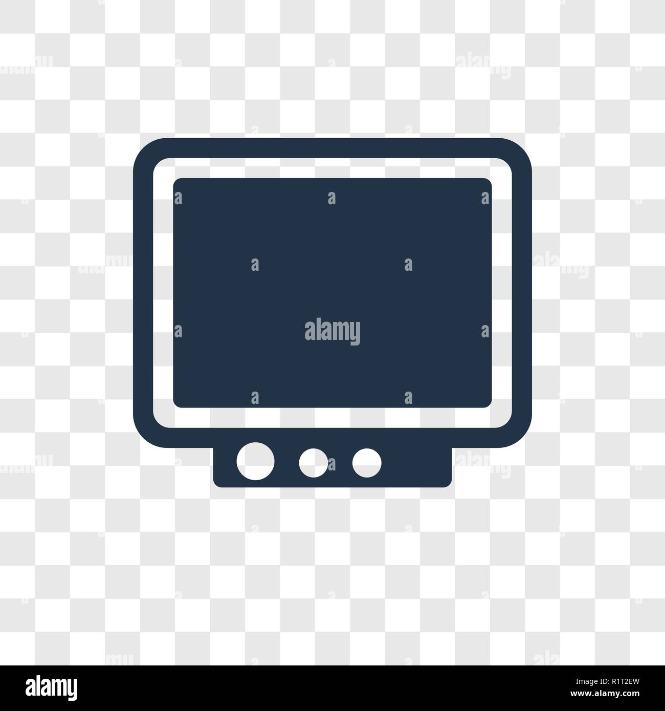 Monitor vector icon isolated on transparent background, Monitor ...