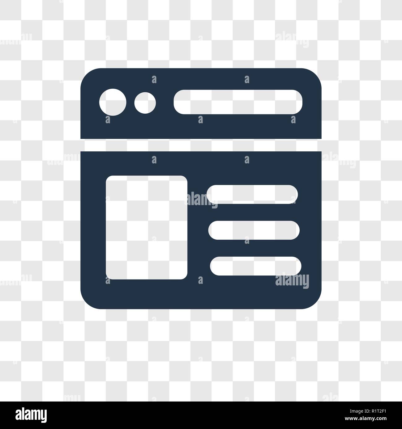 Browser vector icon isolated on transparent background, Browser ...