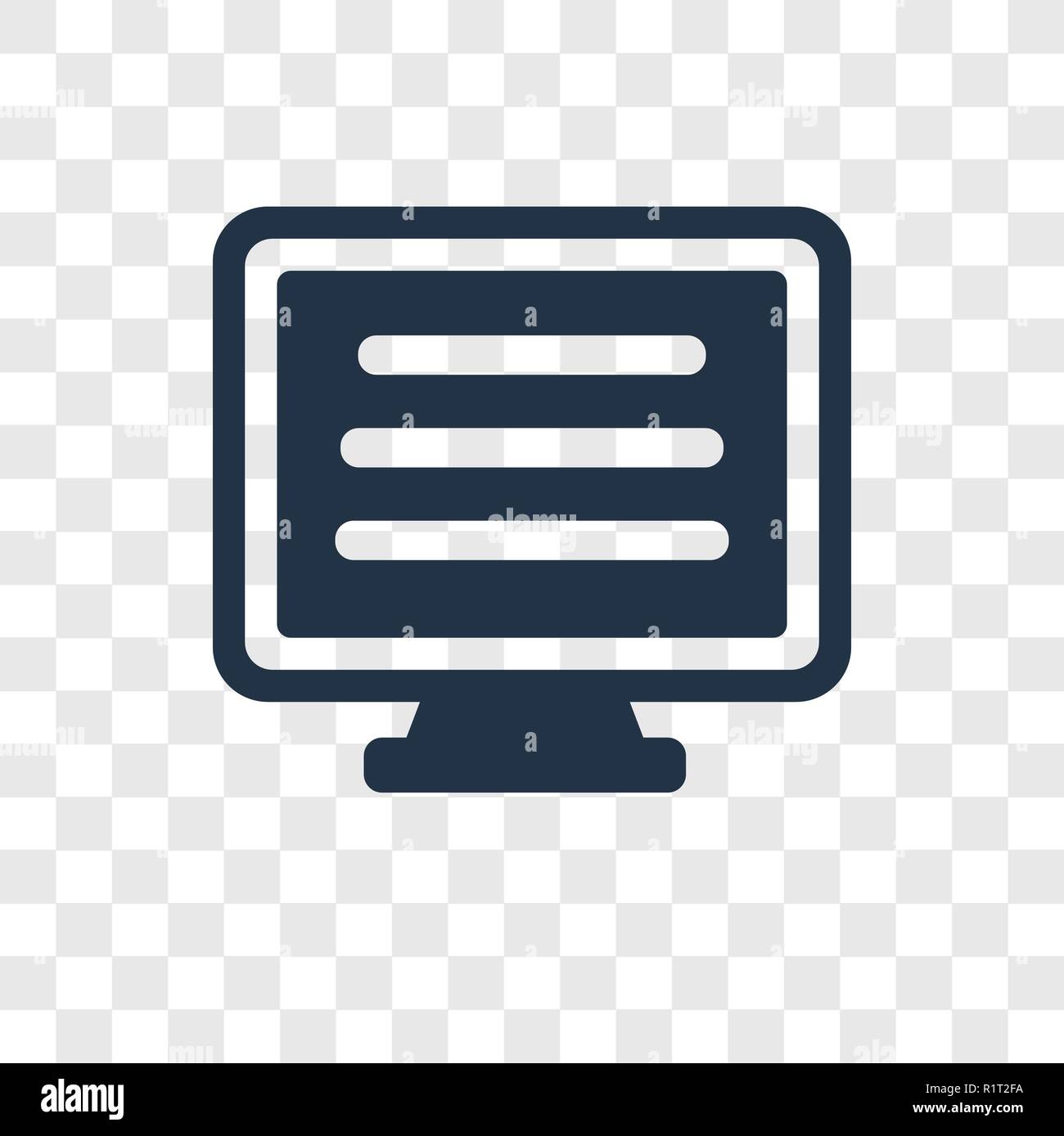 Monitor vector icon isolated on transparent background, Monitor transparency logo concept Stock ...