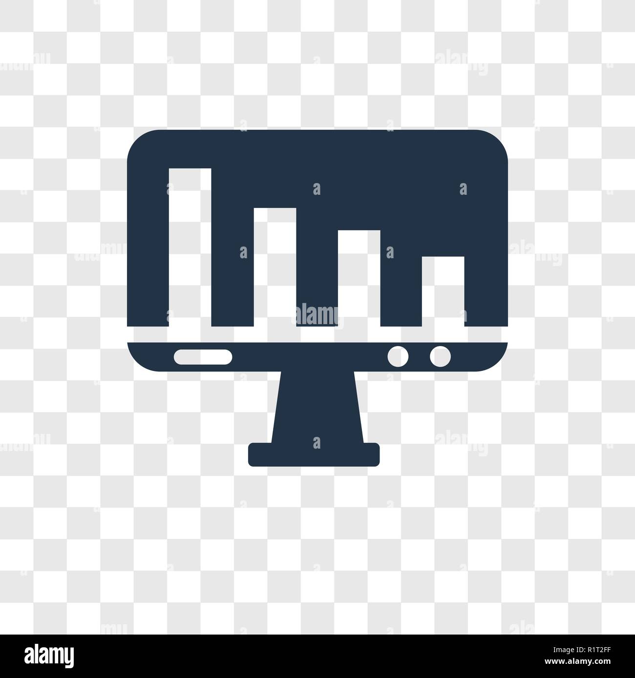 Monitor vector icon isolated on transparent background, Monitor transparency logo concept Stock ...