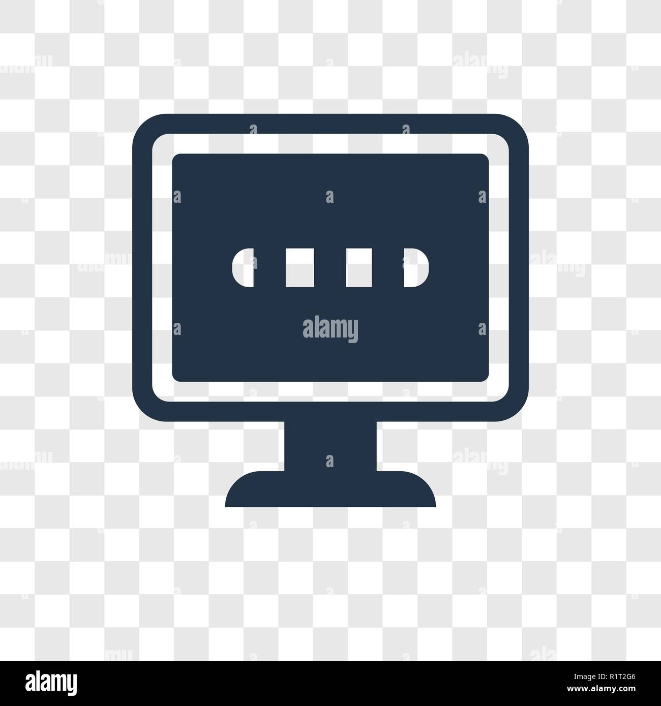 Monitor vector icon isolated on transparent background, Monitor ...