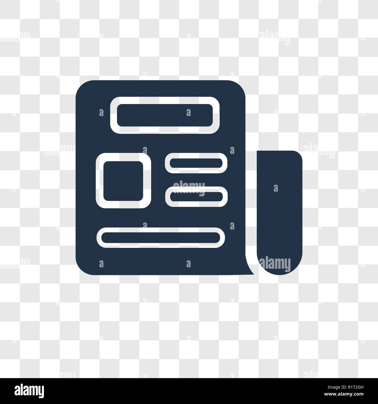 Newspaper vector icon isolated on transparent background, Newspaper ...