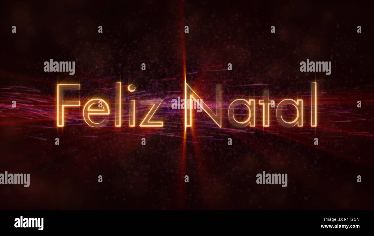 Merry Christmas text in Portuguese "Feliz Natal" loop animation over ...