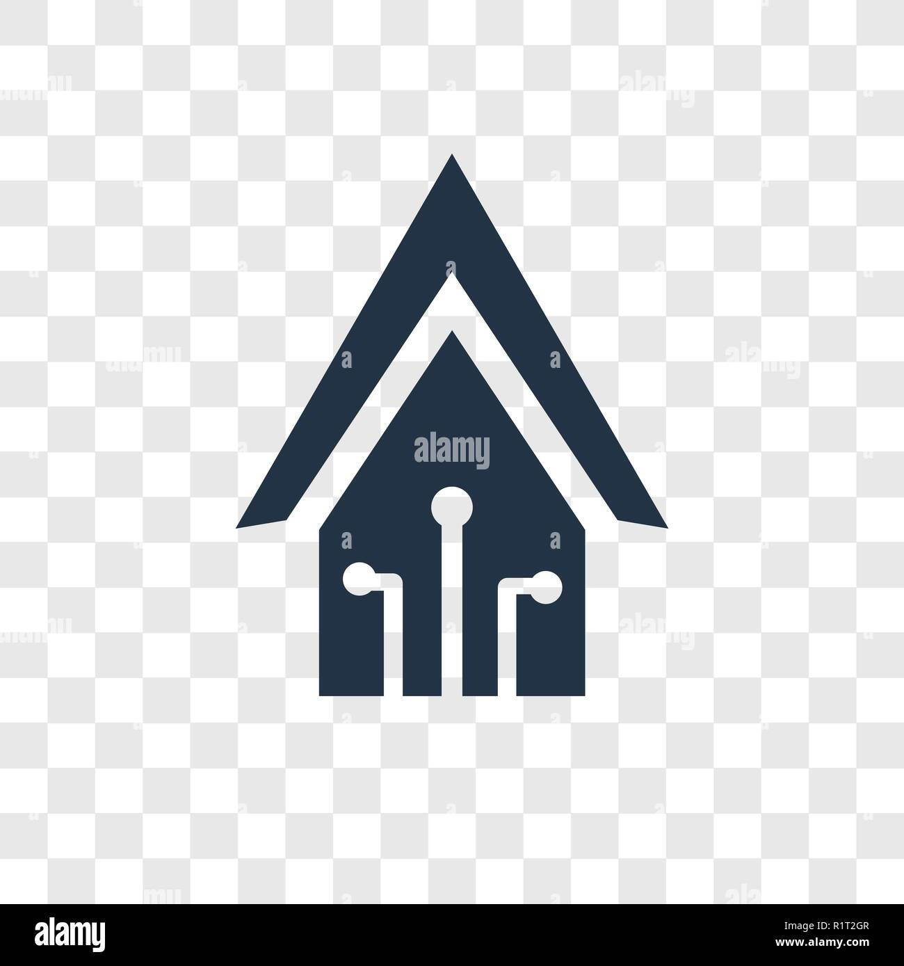 Smart home vector icon isolated on transparent background, Smart home ...