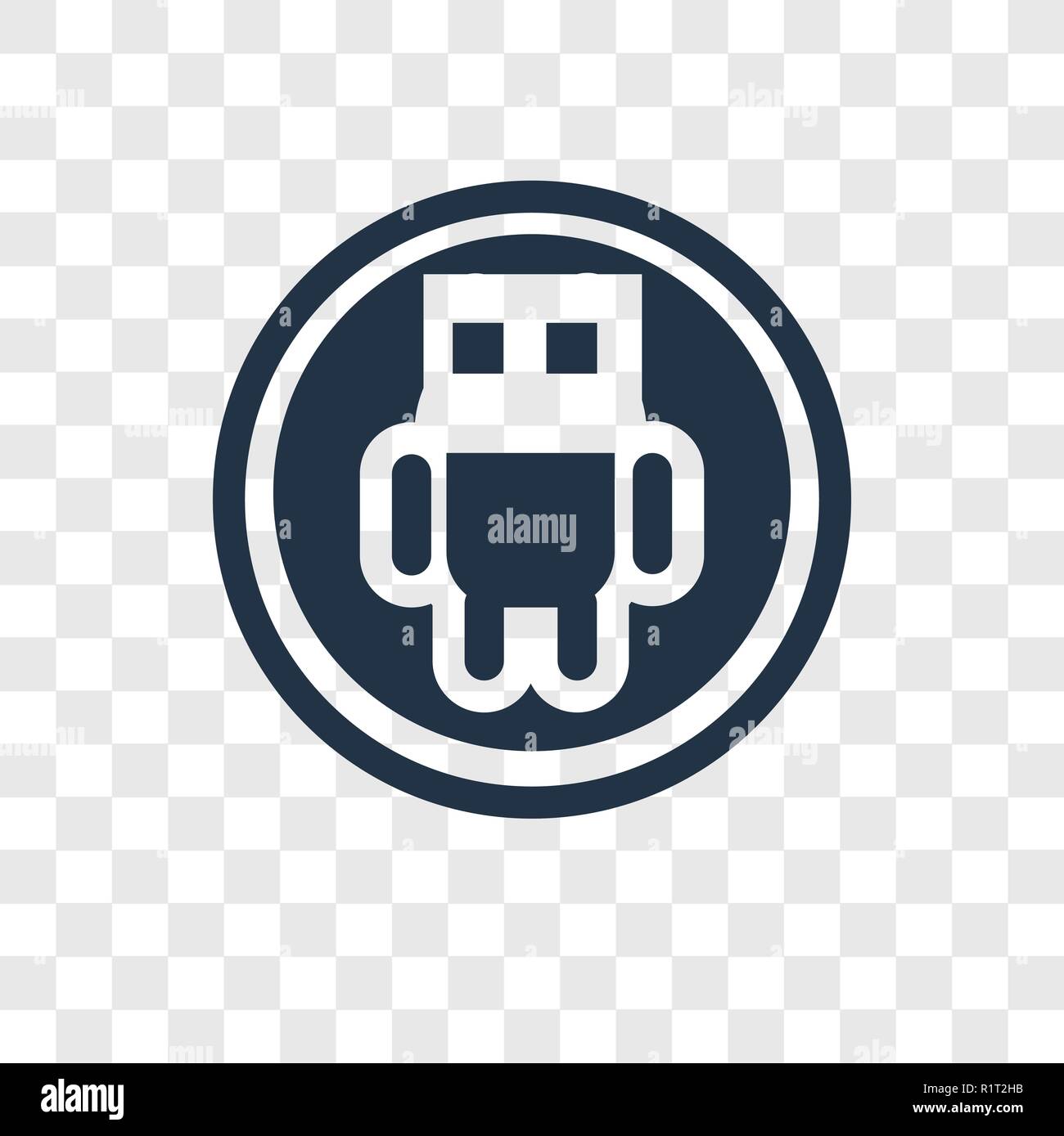 Robot vector icon isolated on transparent background, Robot transparency logo concept Stock ...