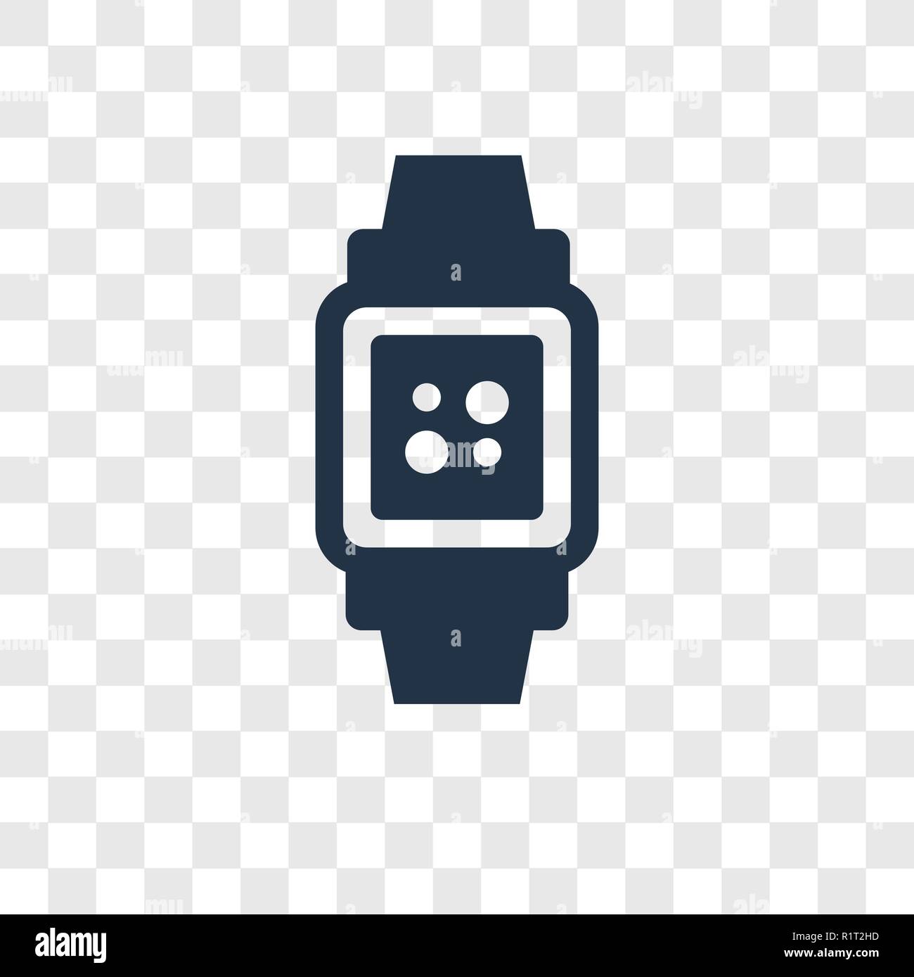 Smartwatch vector icon isolated on transparent background, Smartwatch ...