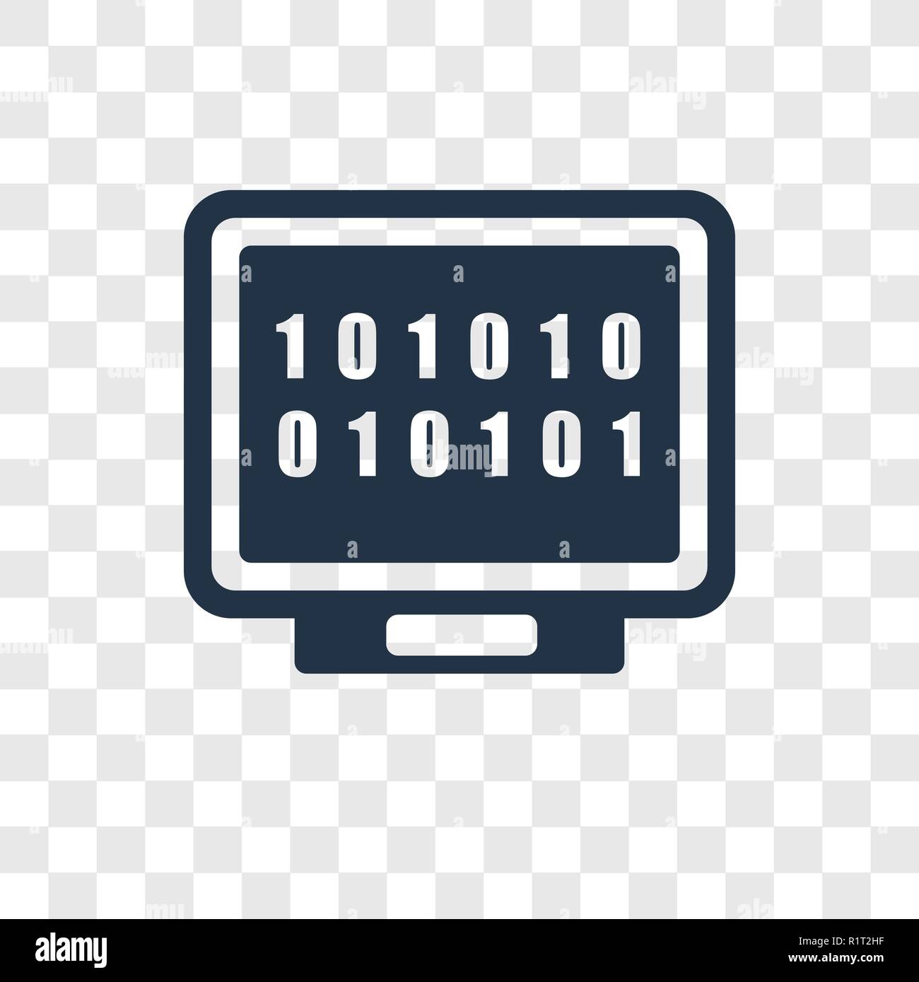 Binary file vector icon isolated on transparent background, Binary file ...