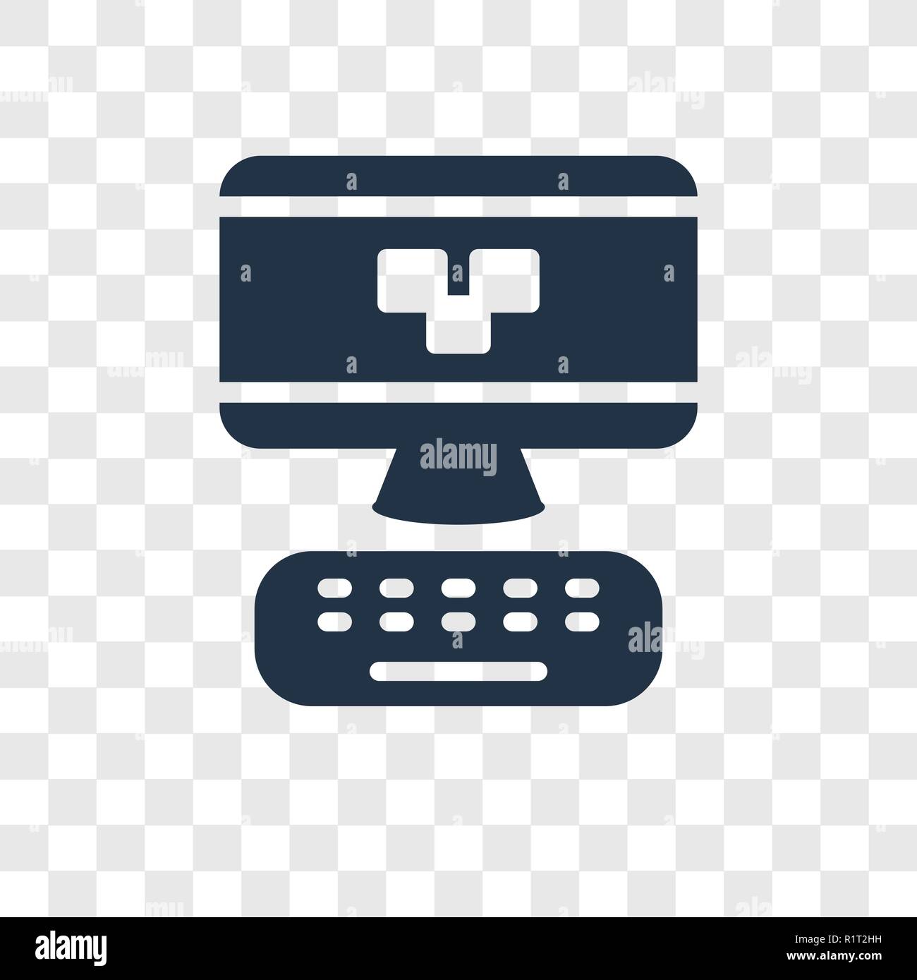 Computer vector icon isolated on transparent background, Computer ...