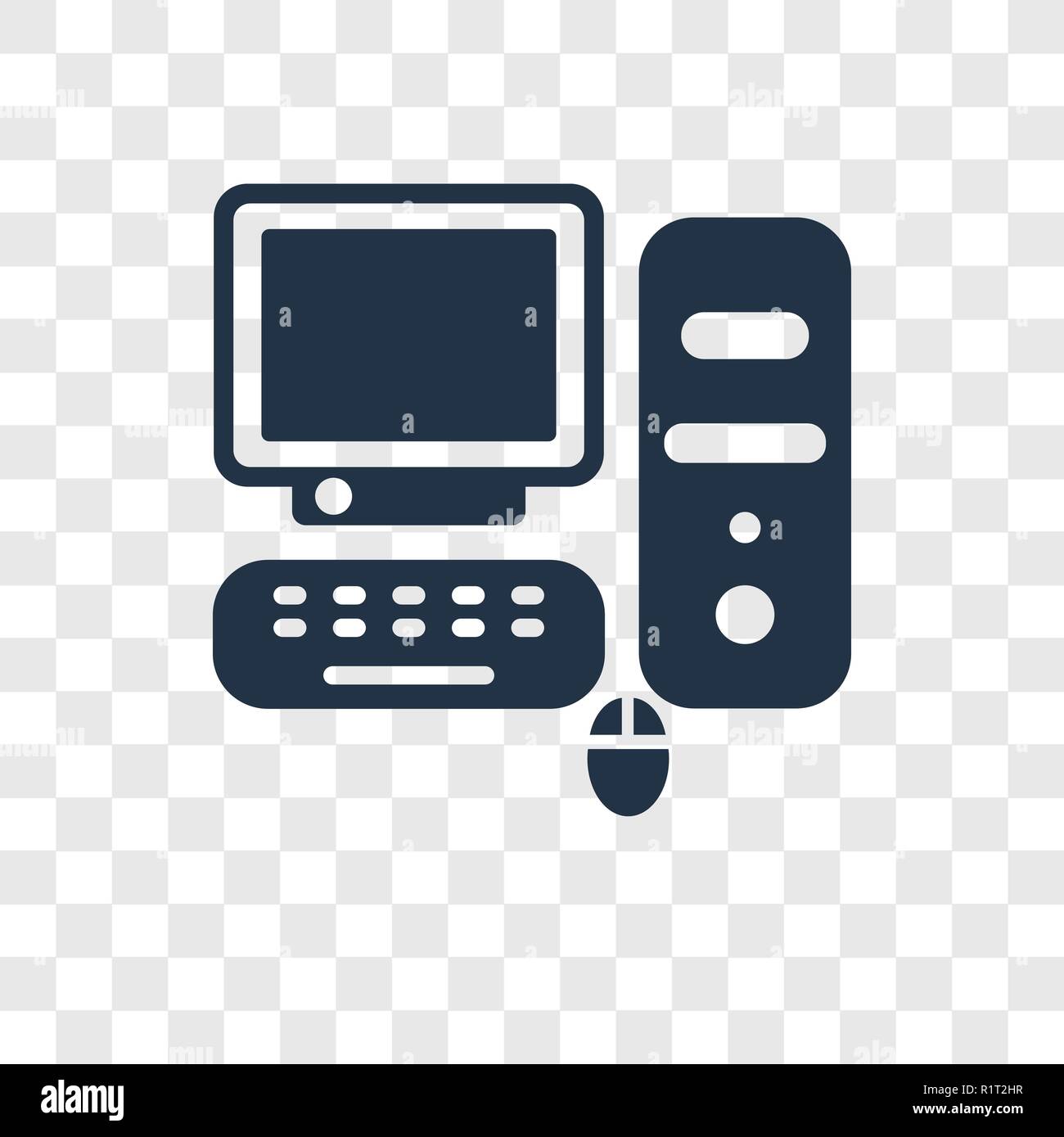 Computer vector icon isolated on transparent background, Computer ...