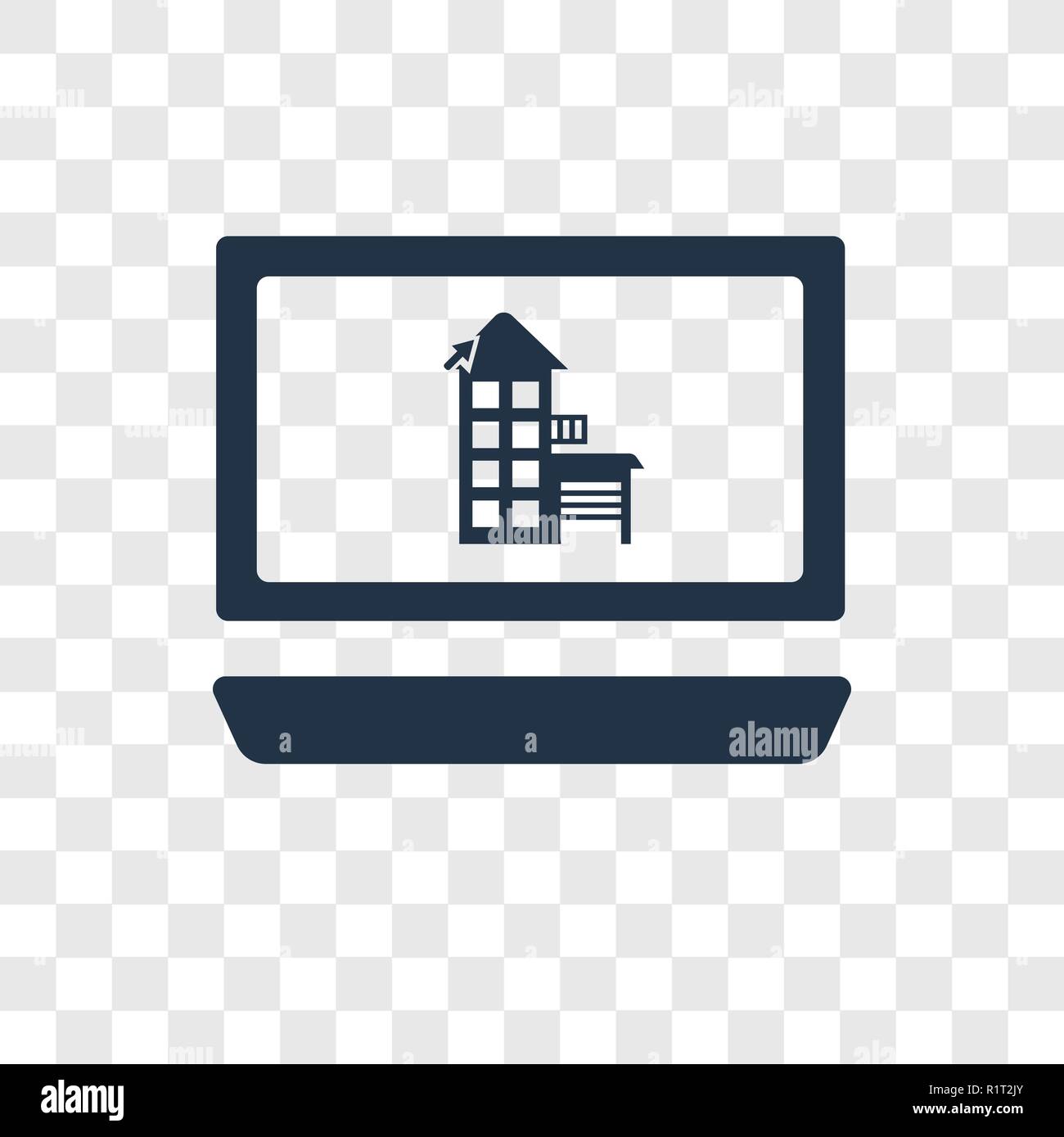 Real estate vector icon isolated on transparent background, Real estate ...