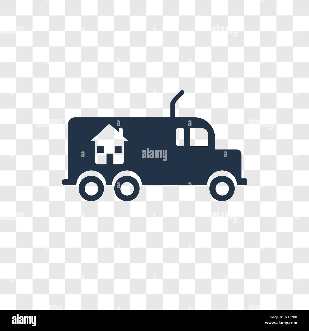 Moving truck vector icon isolated on transparent background, Moving ...