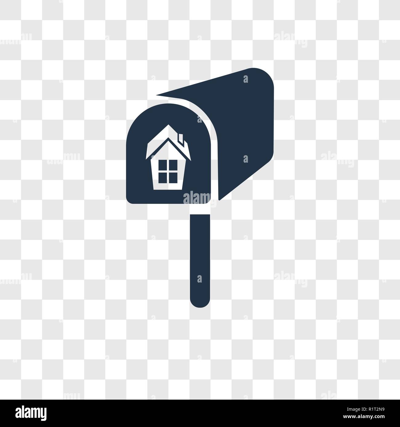 Mailbox vector icon isolated on transparent background, Mailbox ...
