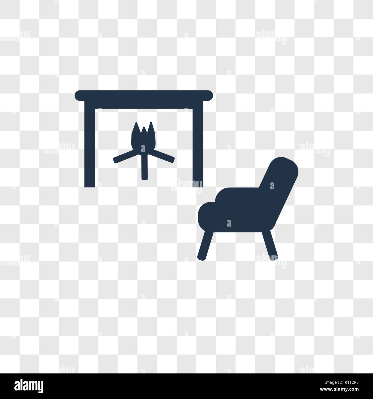 Fireplace vector icon isolated on transparent background, Fireplace ...