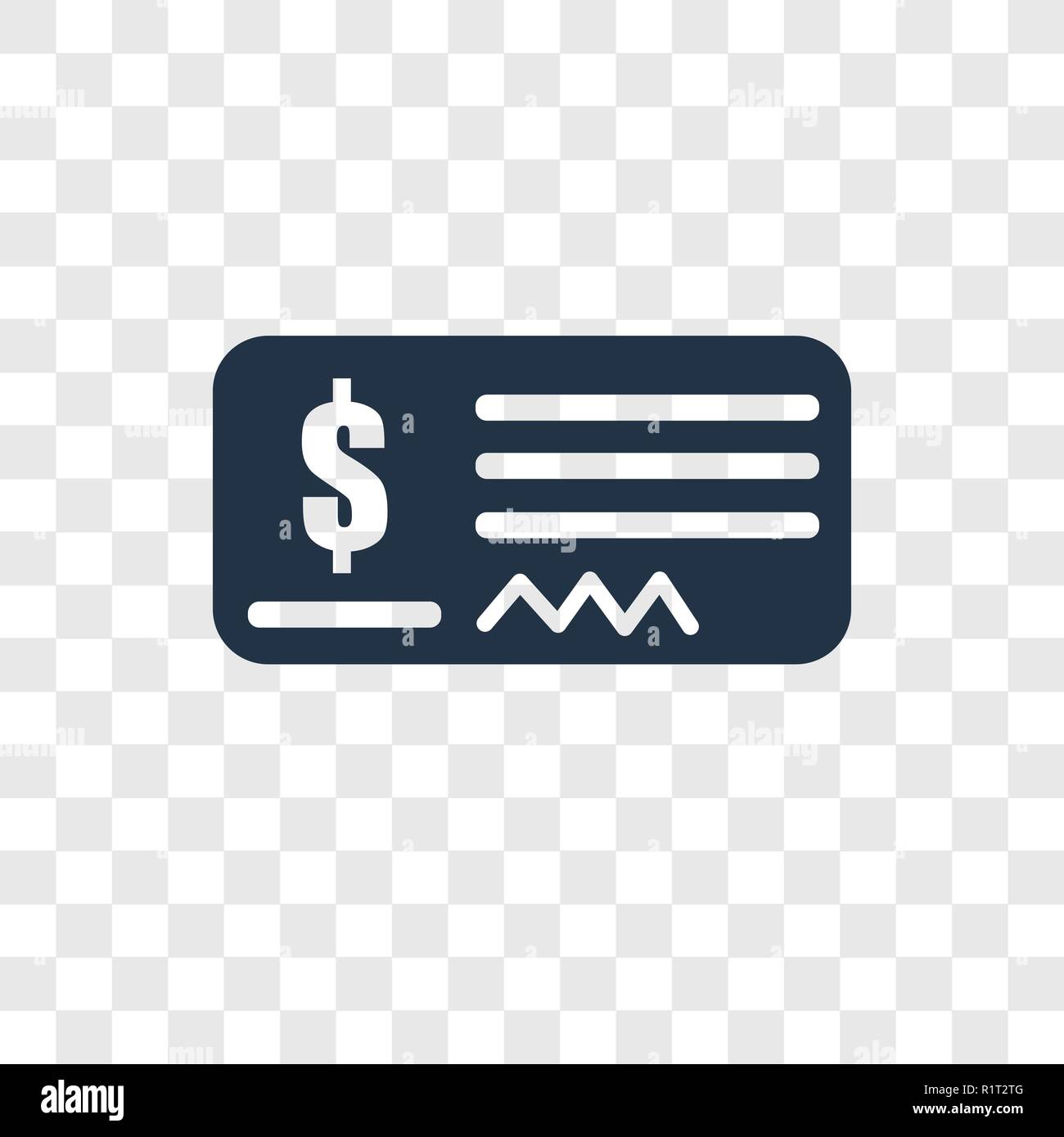 Cheque vector icon isolated on transparent background, Cheque ...