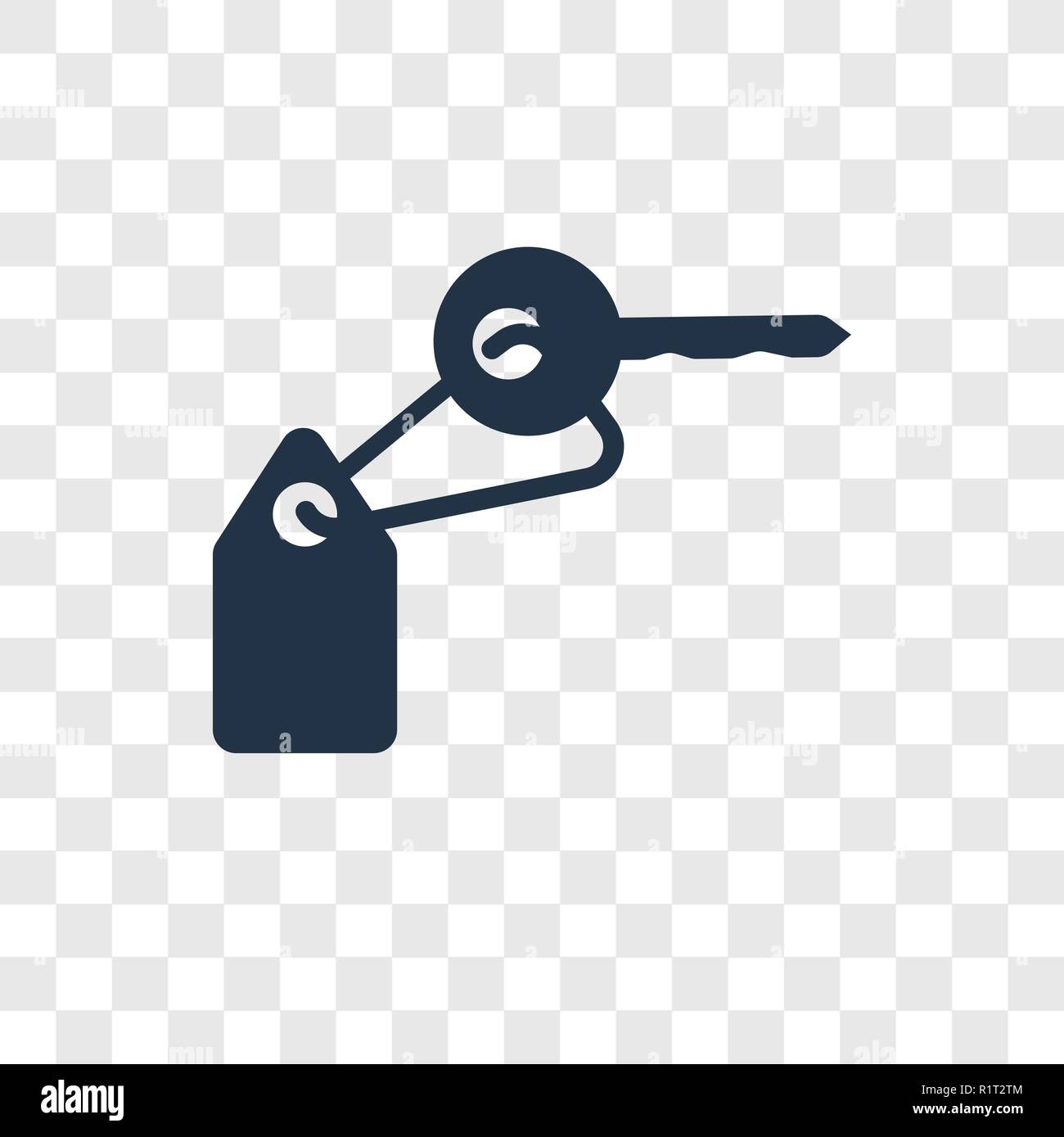 Key vector icon isolated on transparent background, Key transparency ...