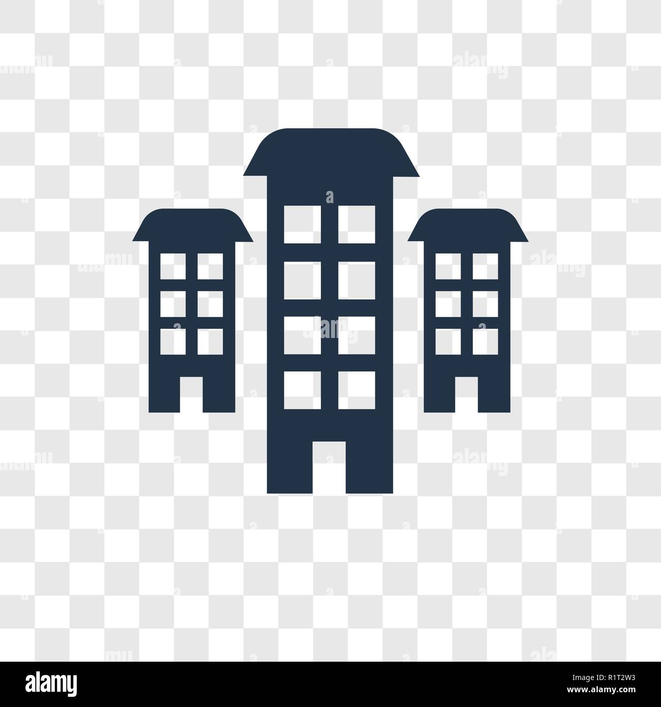 Building vector icon isolated on transparent background, Building ...