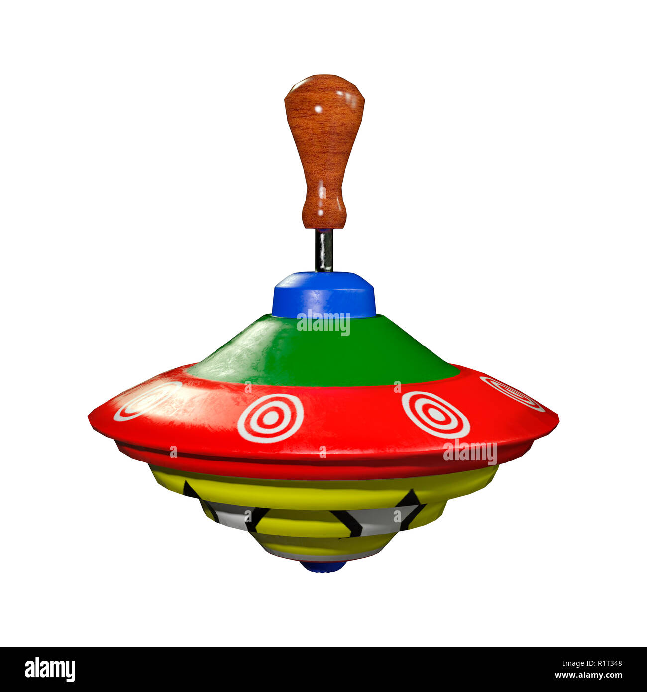 3D rendering of a spinning top isolated on white background Stock Photo ...