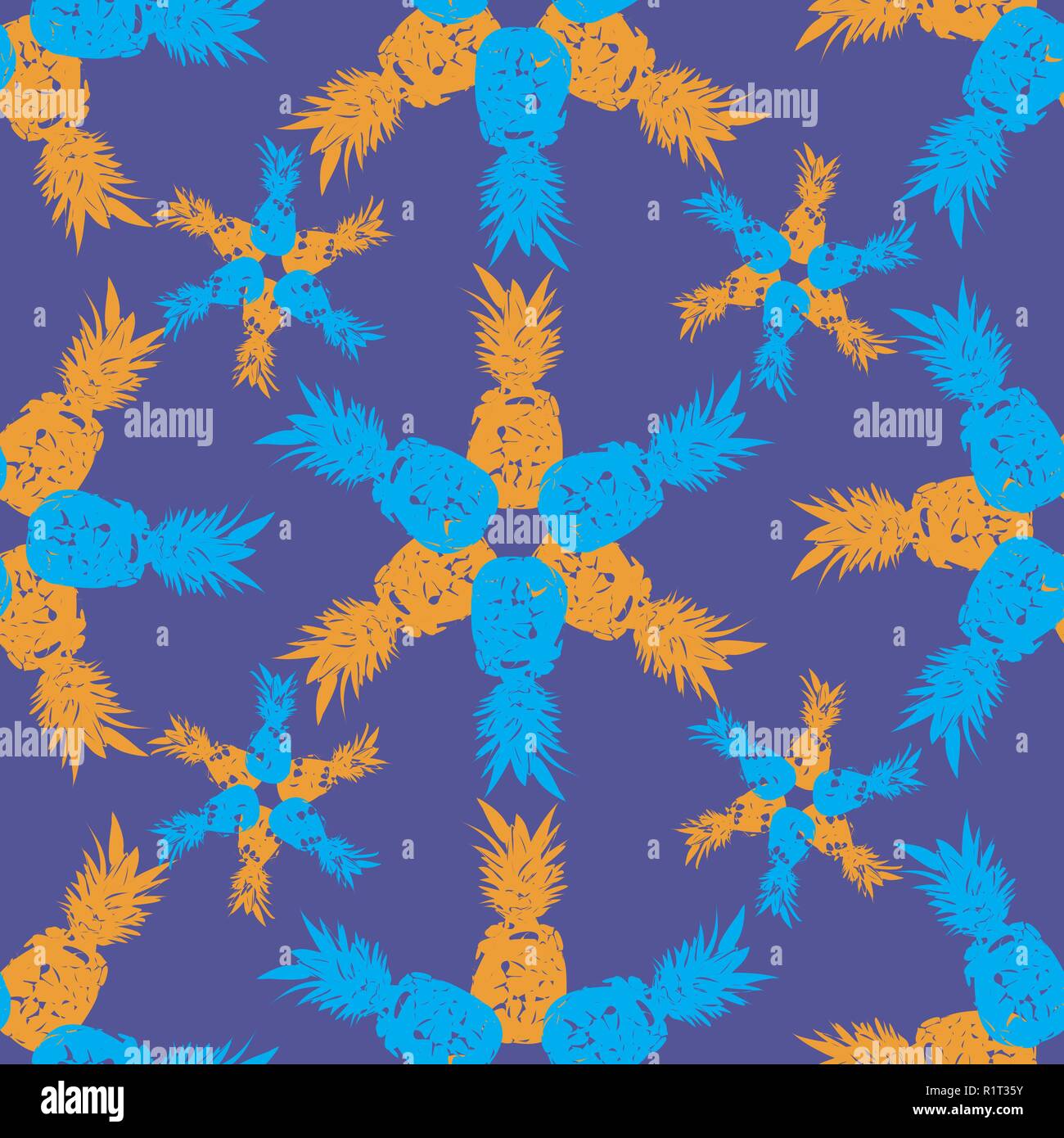 Pineapple Tile-Fruit Delight. Seamless Repeat Pattern illustration ...