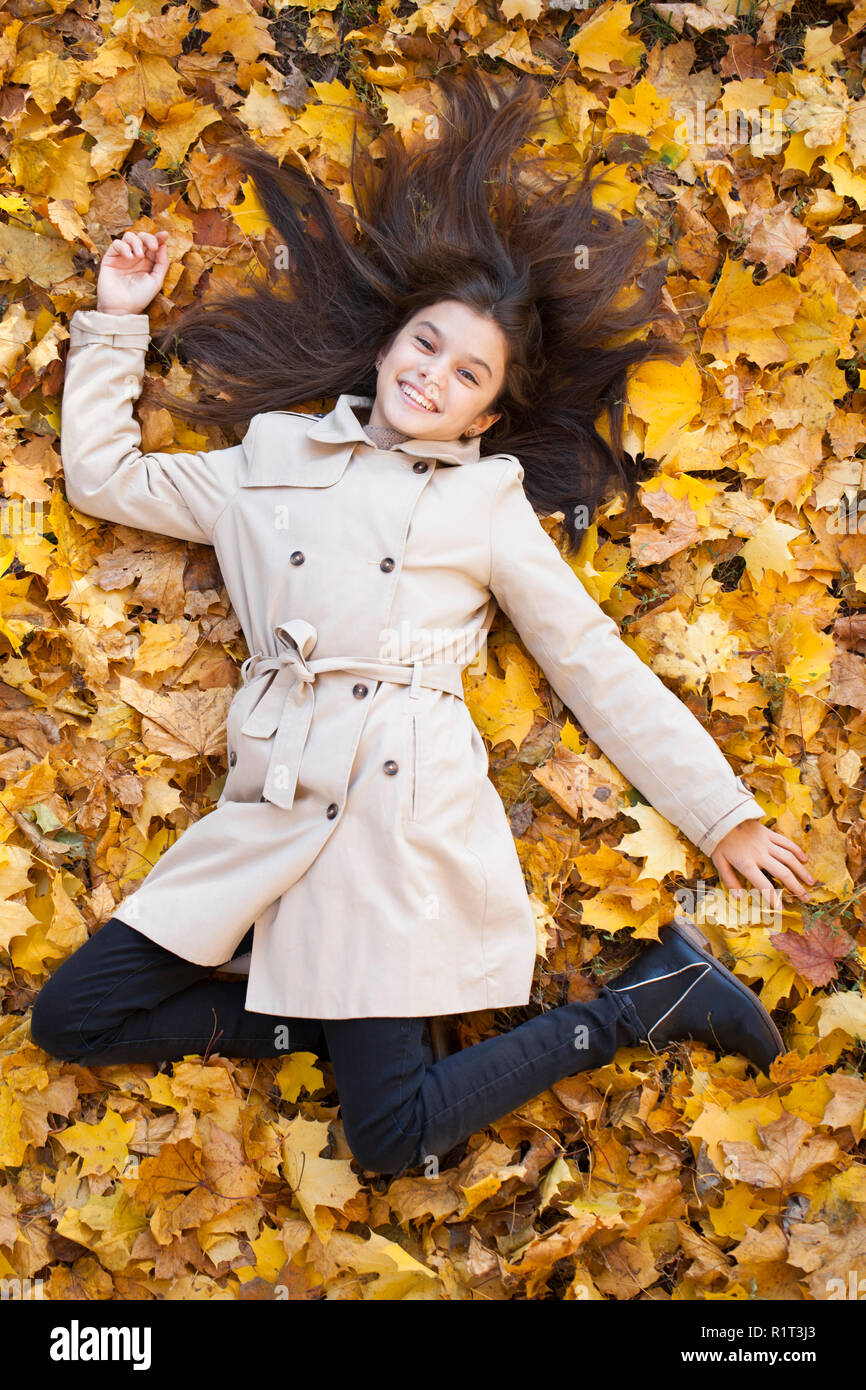 Autumn little girl Stock Photo - Alamy