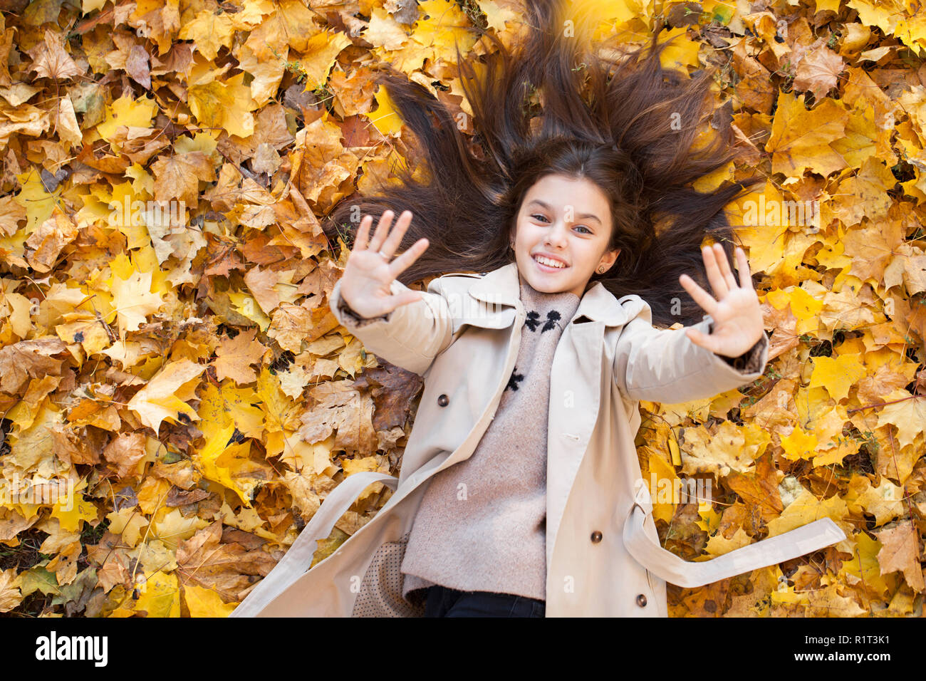Autumn little girl Stock Photo - Alamy