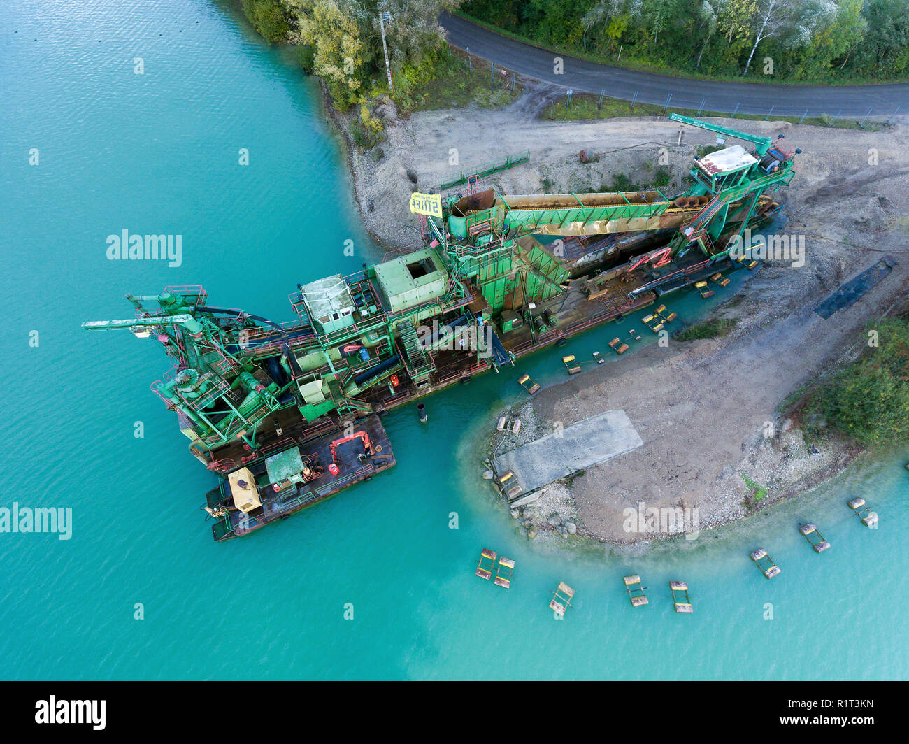 Boat in the quarry lake hi-res stock photography and images - Alamy