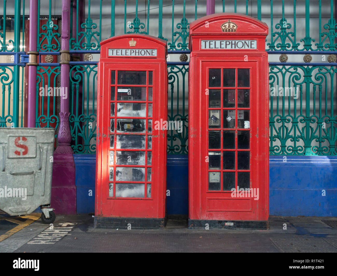 Two telephone boxes hi-res stock photography and images - Alamy