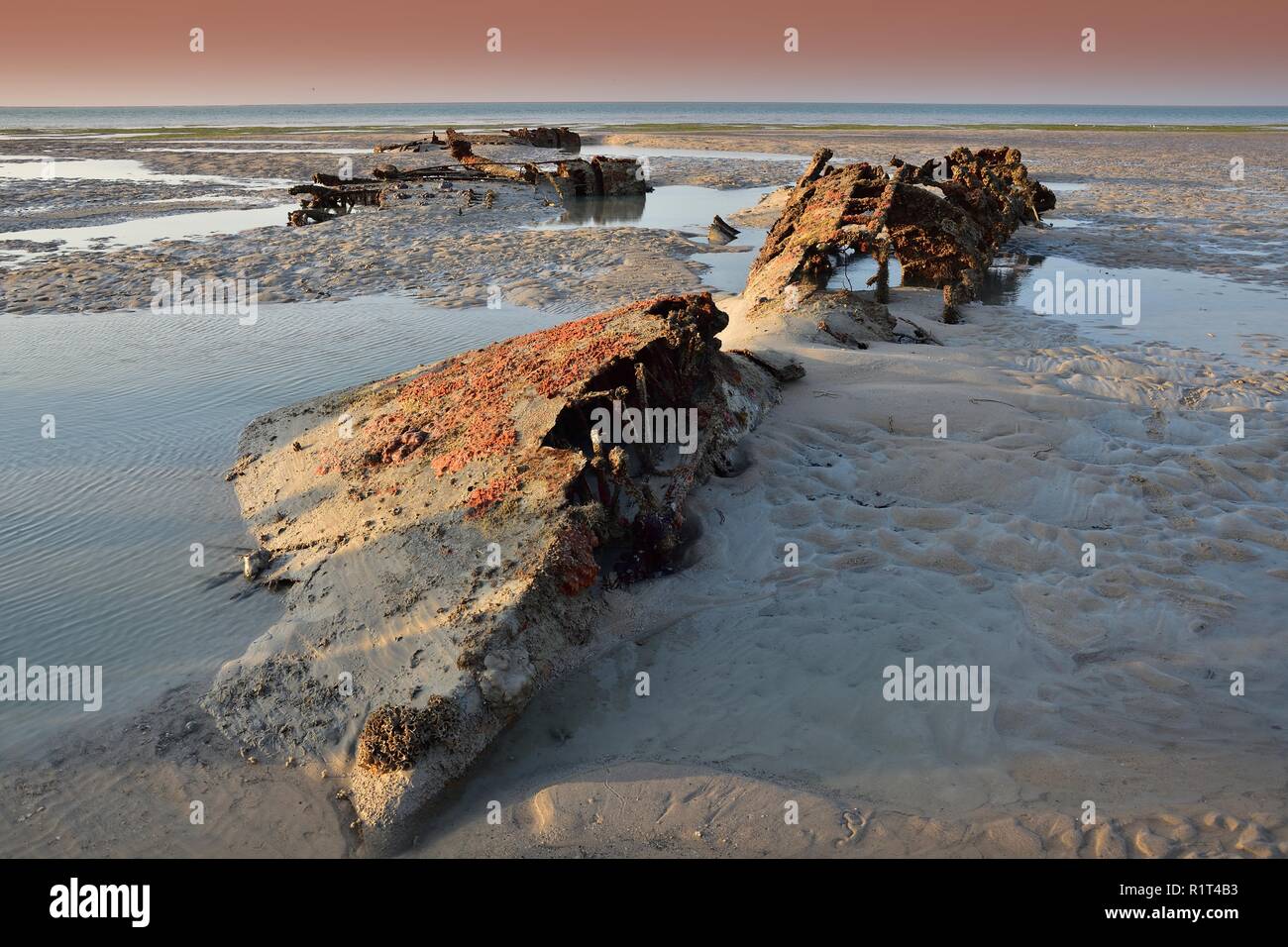 Wreckage of World War II Dutch flying boats, Roebuck Bay, Broome ...