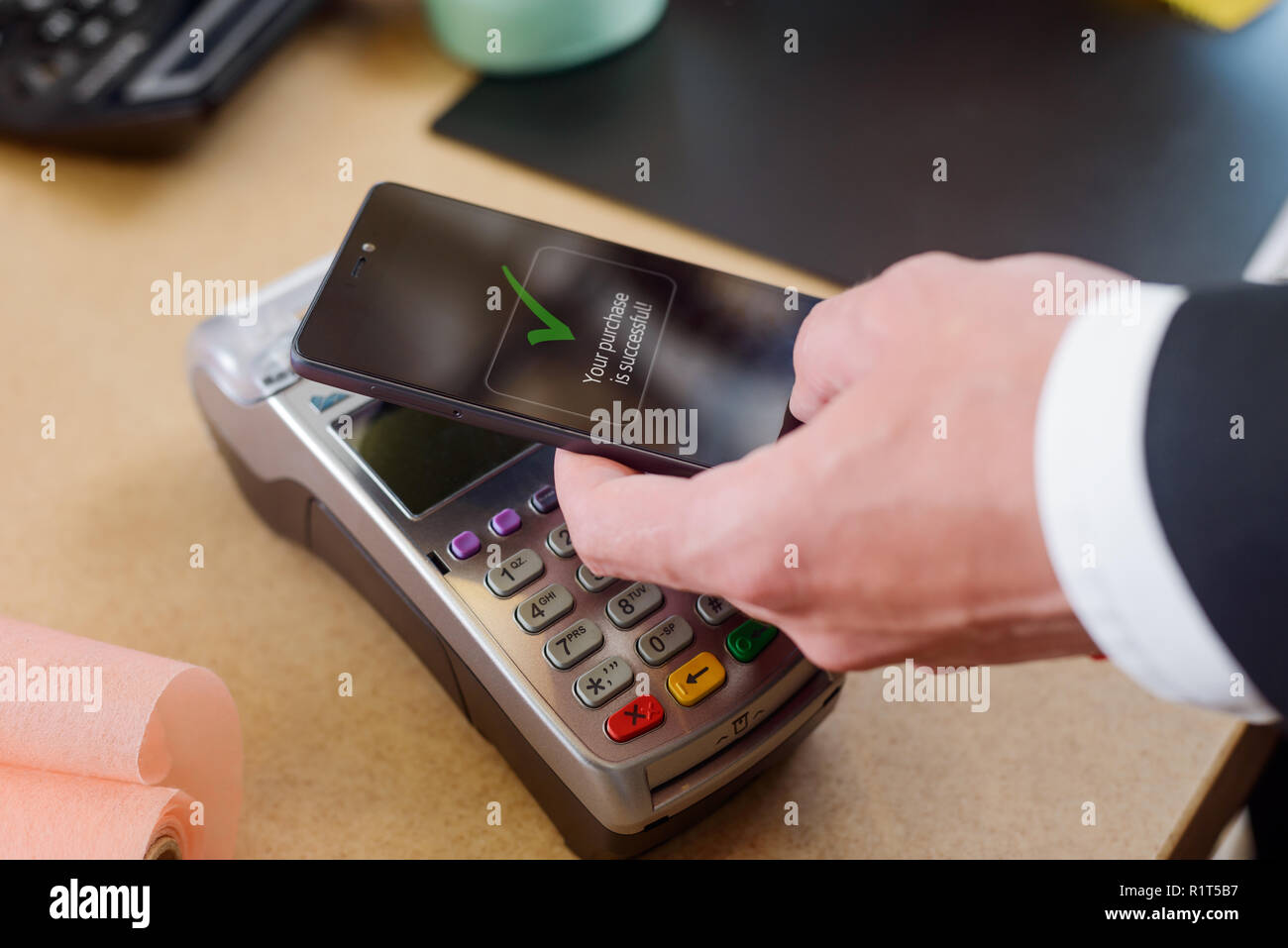 Screen shows payment is successful Stock Photo - Alamy