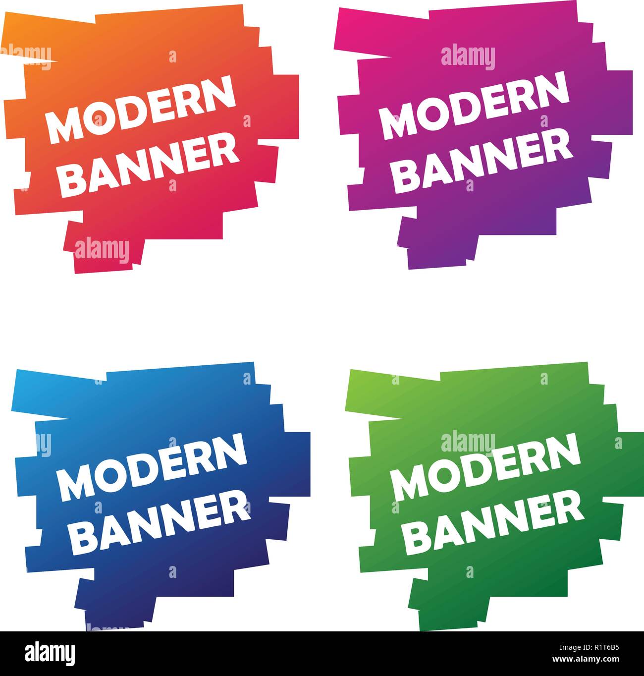 color nice funny logo Modern banner collection Stock Vector Image & Art ...