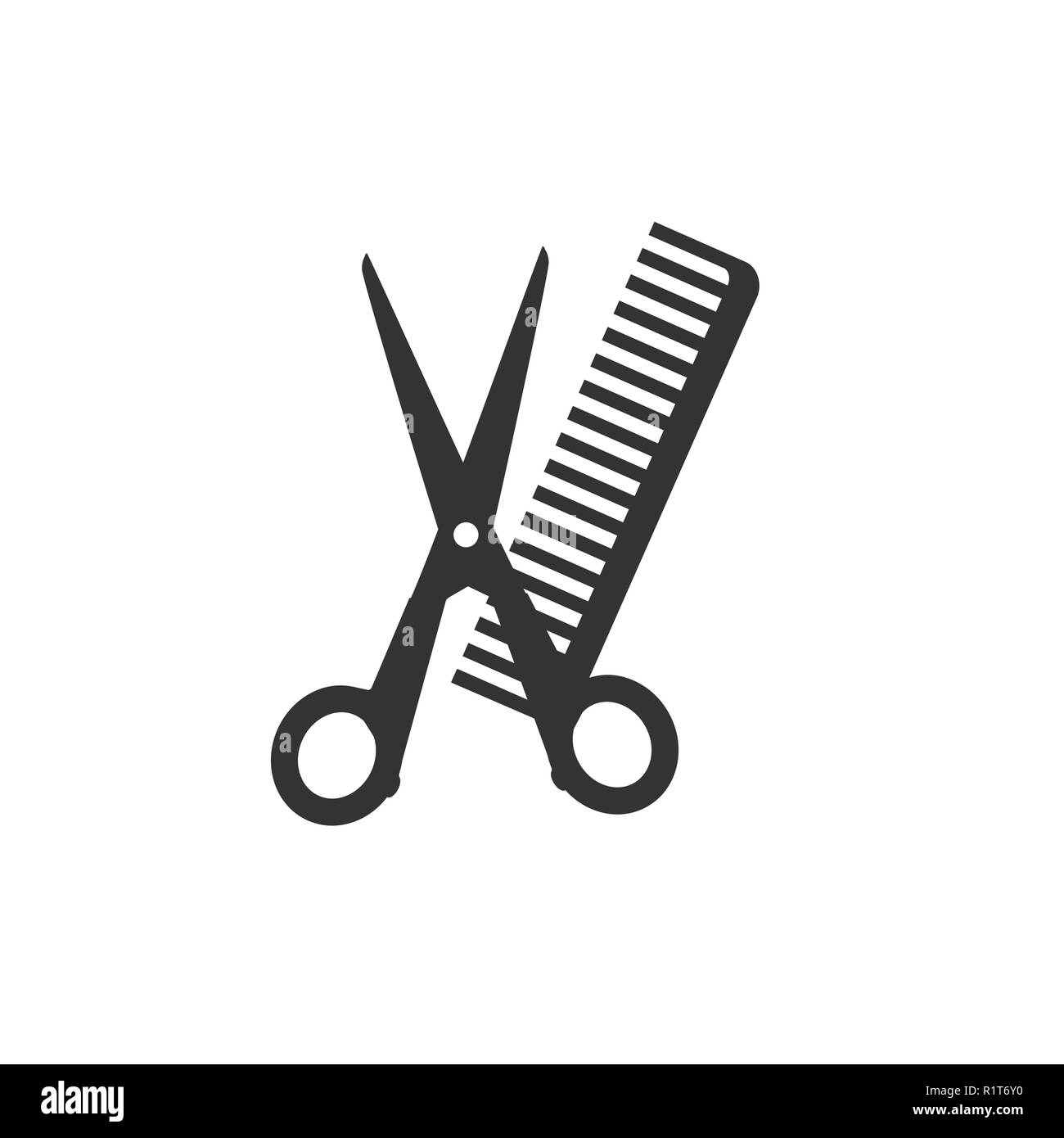 Scissors and comb icon. Vector illustration, flat Stock Vector Image ...