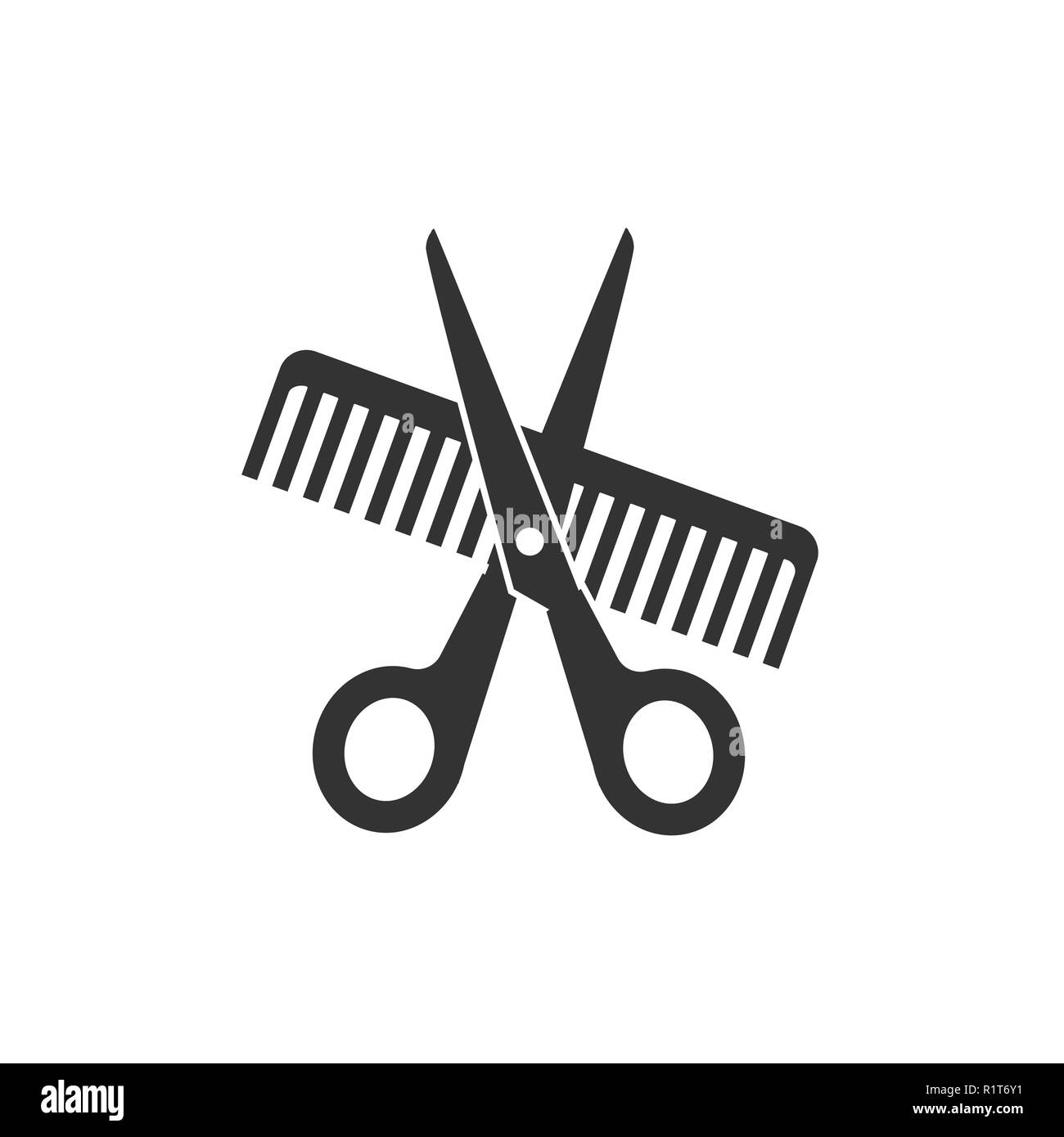 Scissors and comb icon. Vector illustration, flat Stock Vector Image ...