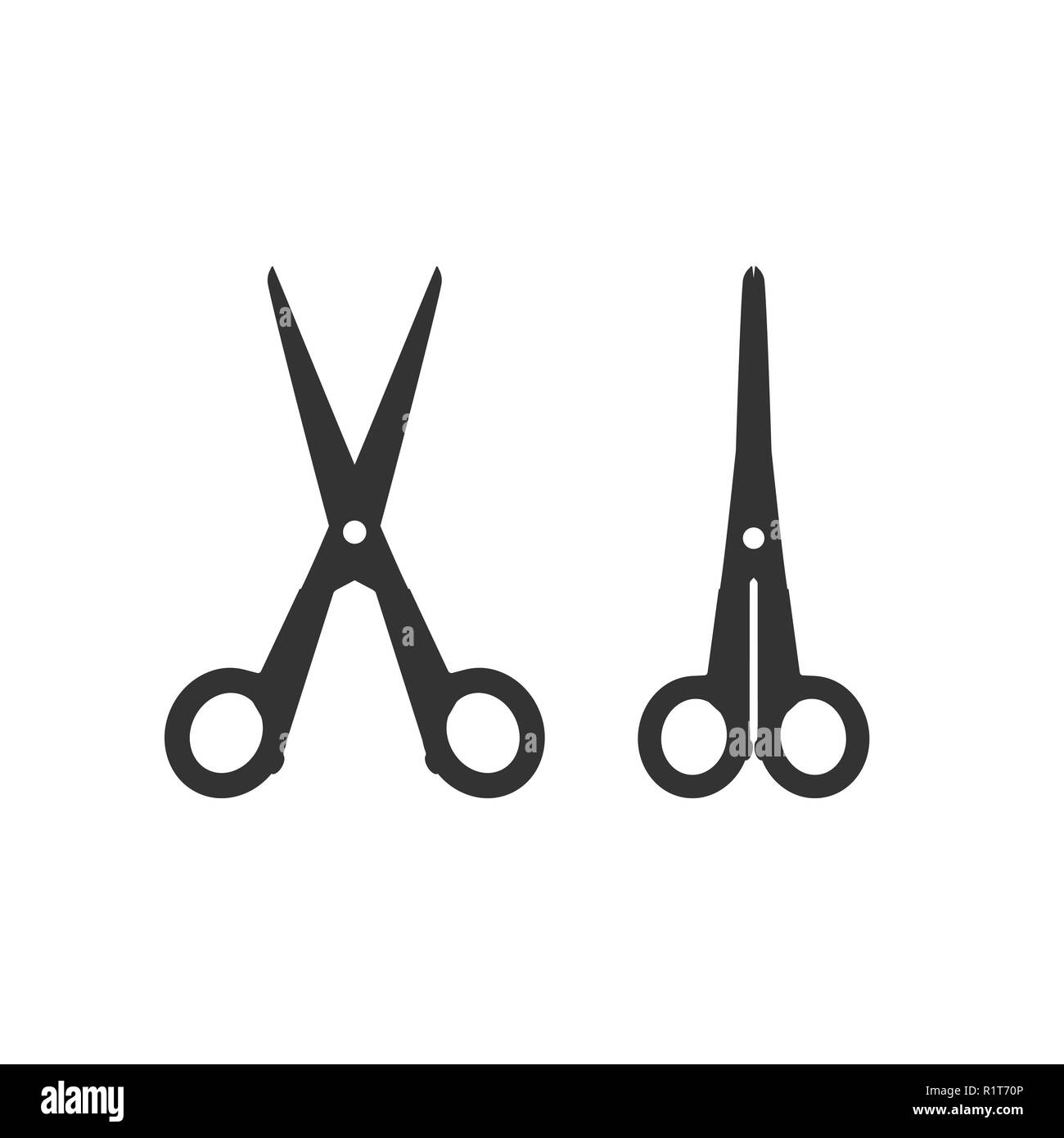 Sharp metal scissors cutting Black and White Stock Photos & Images - Alamy