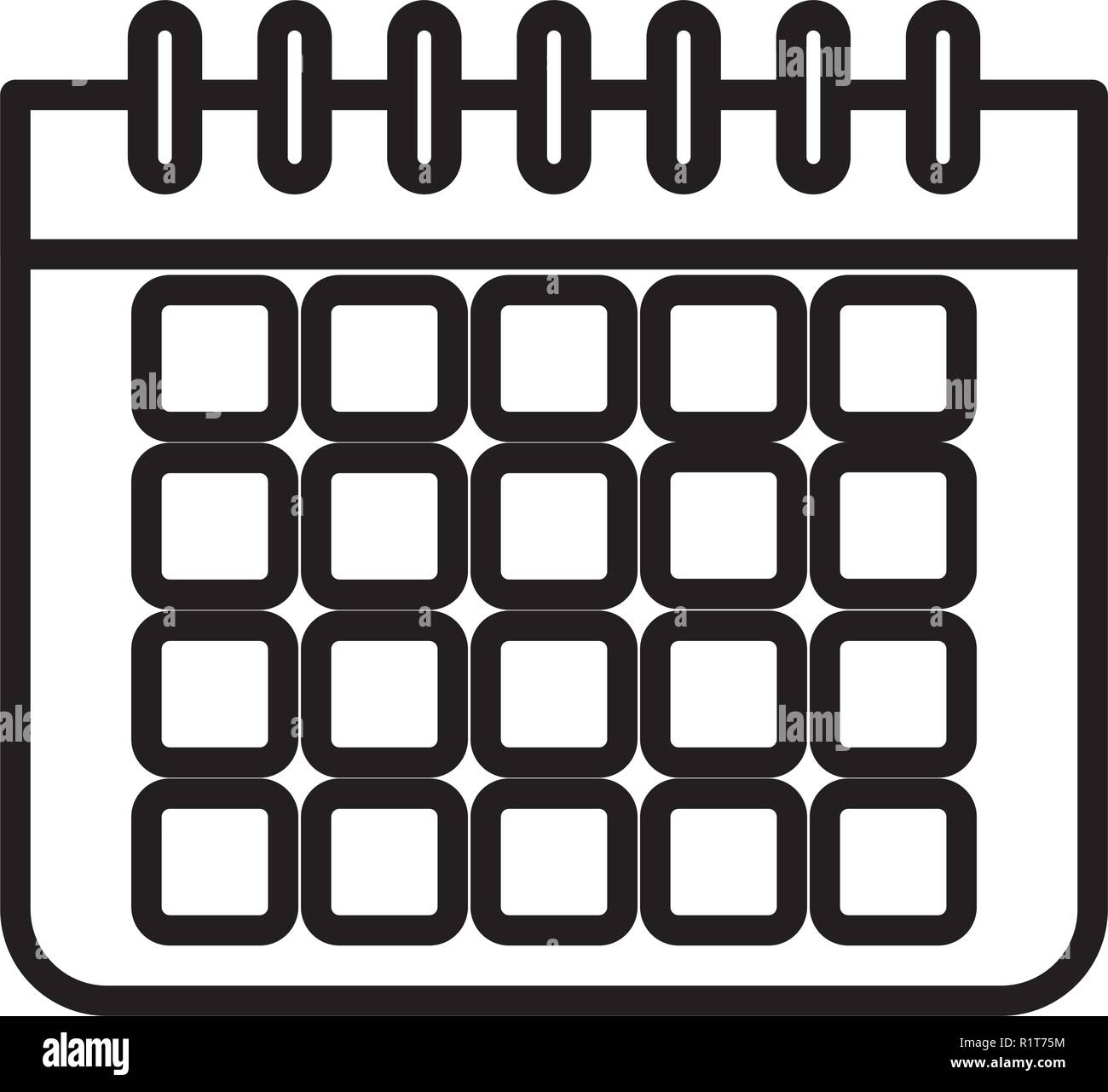 calendar planner icon over white background, vector illustration Stock ...