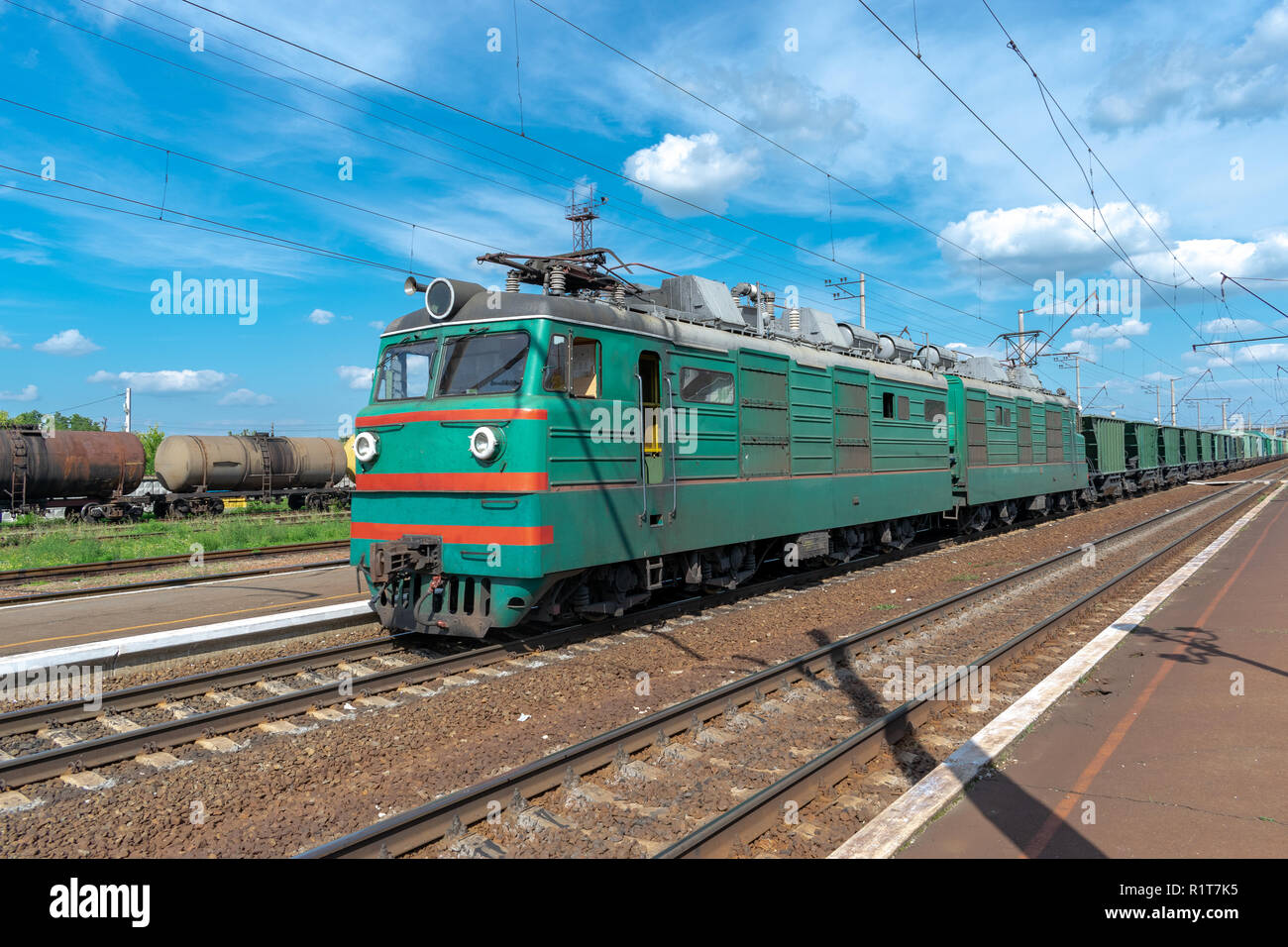 Cargo train locomotive hi-res stock photography and images - Alamy