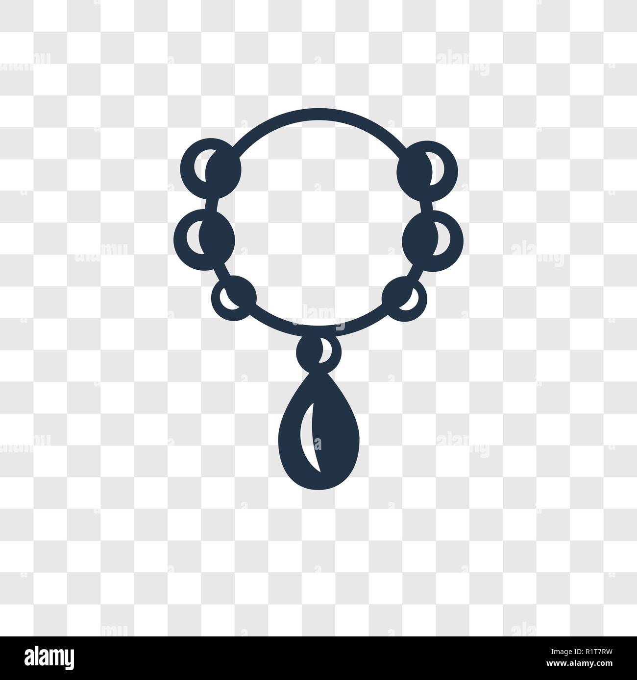 Necklace vector icon isolated on transparent background, Necklace ...