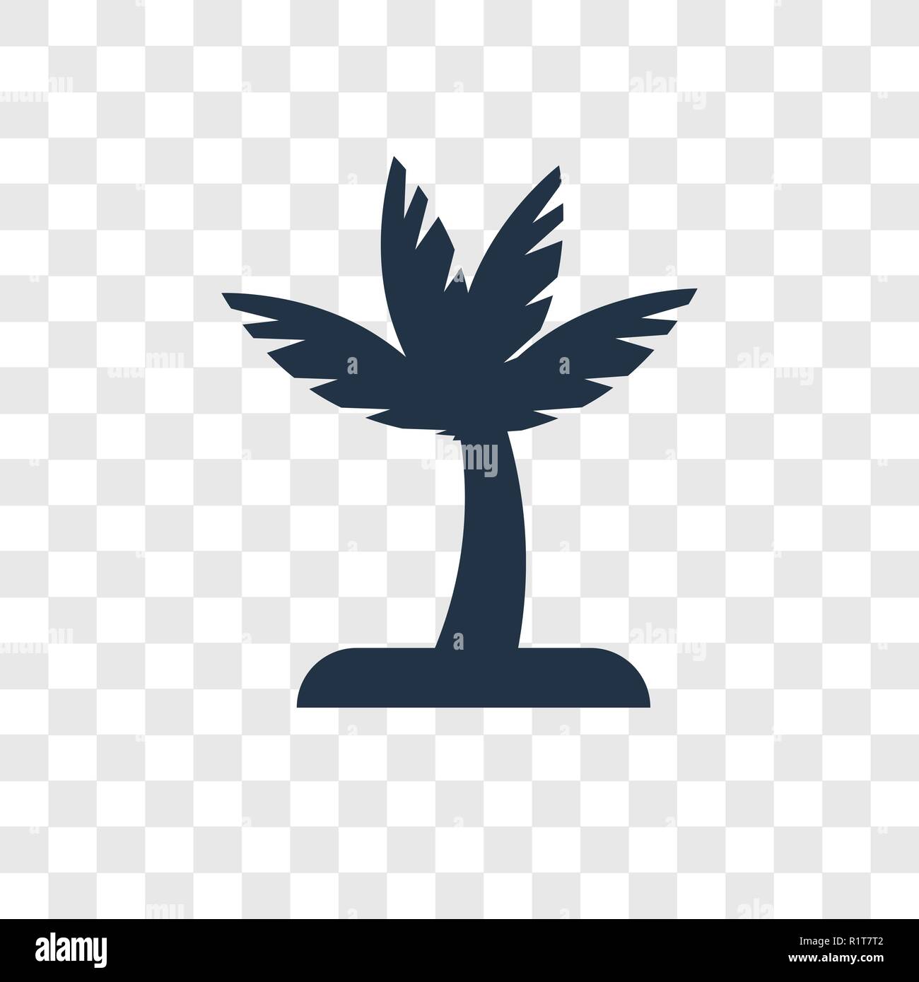 Palm tree vector icon isolated on transparent background, Palm tree ...
