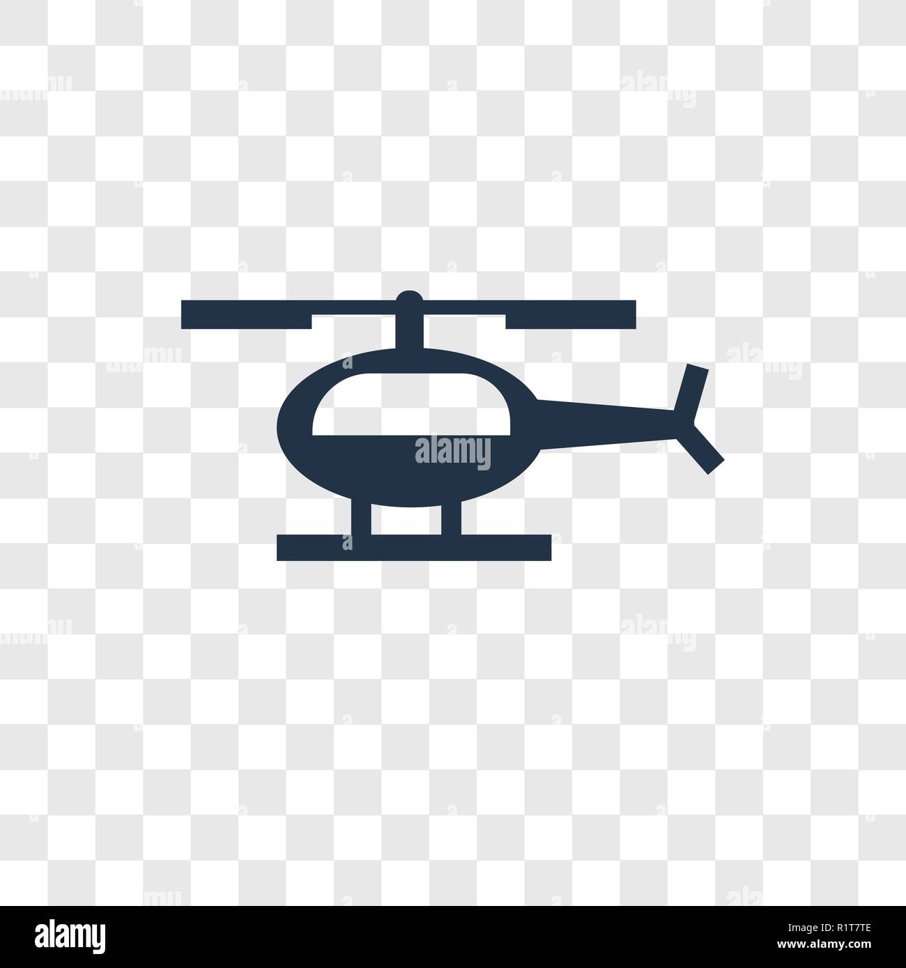 Helicopter vector icon isolated on transparent background, Helicopter ...