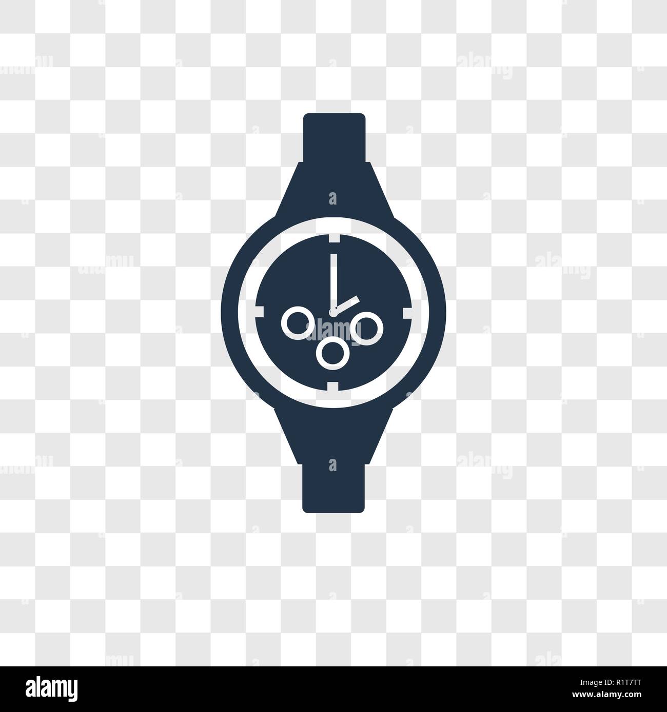 Wristwatch vector icon isolated on transparent background, Wristwatch ...