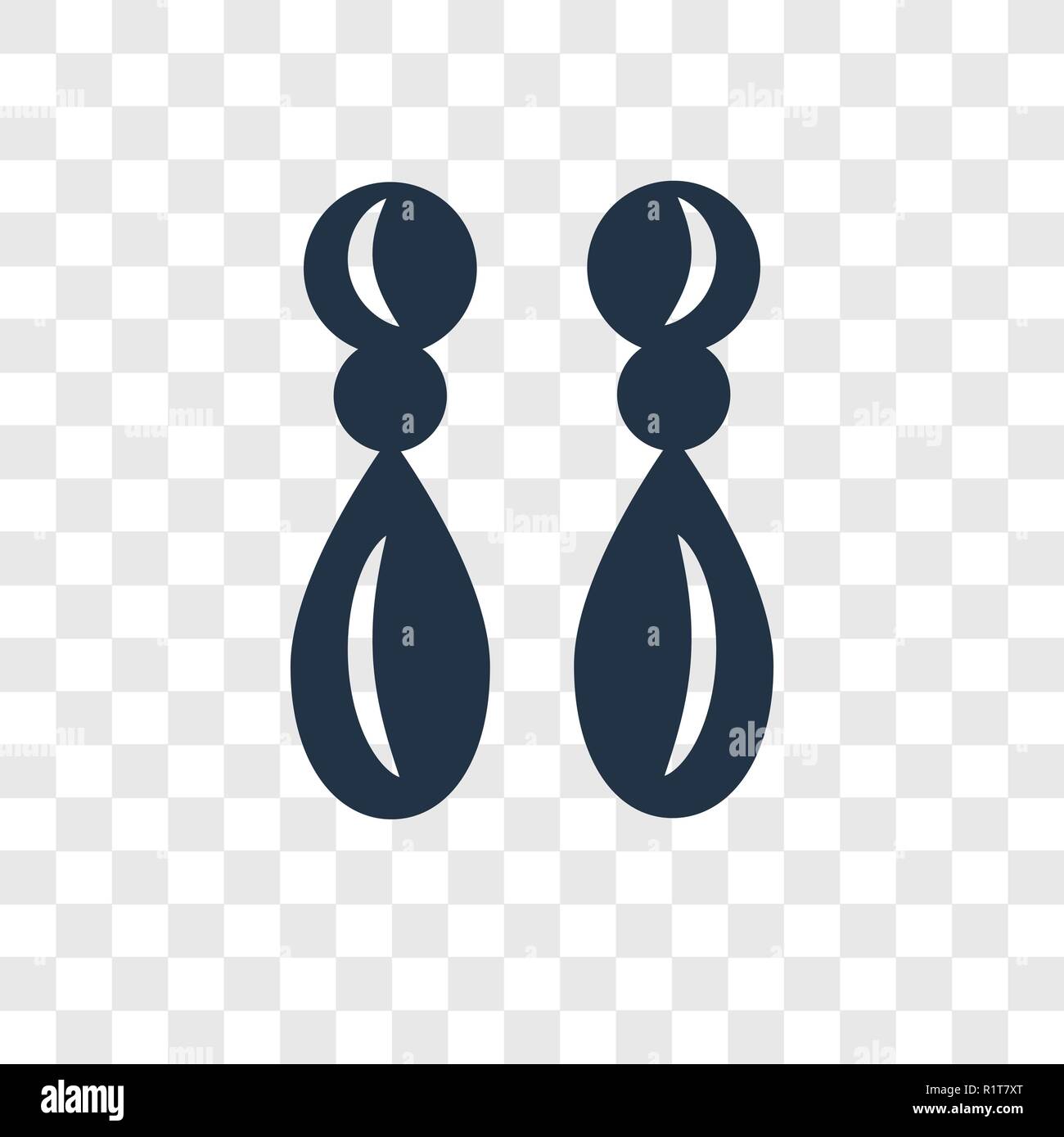 Earrings vector icon isolated on transparent background, Earrings ...